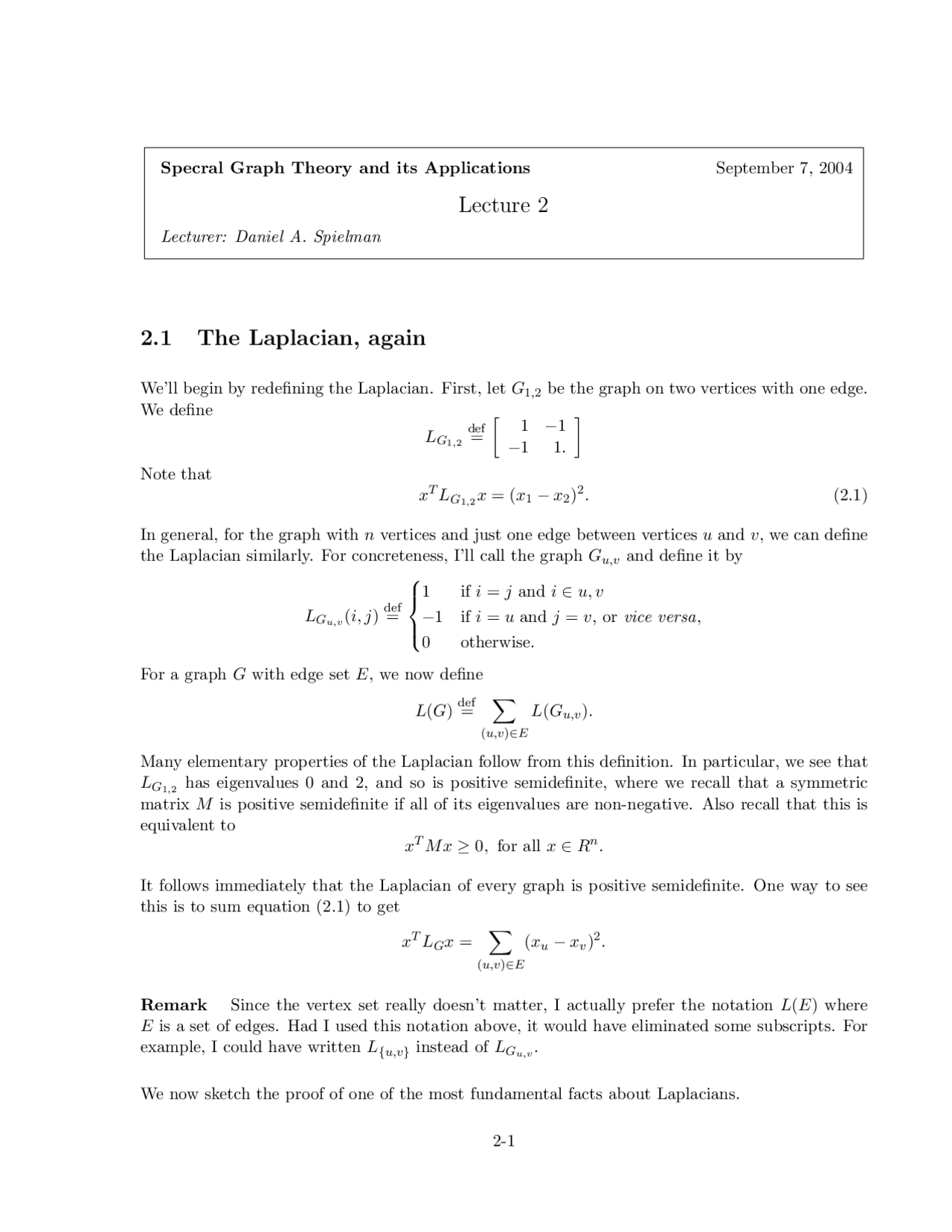 Spectral Graph Theory 2 - Lecture Slide - Mathematics | Slides ...