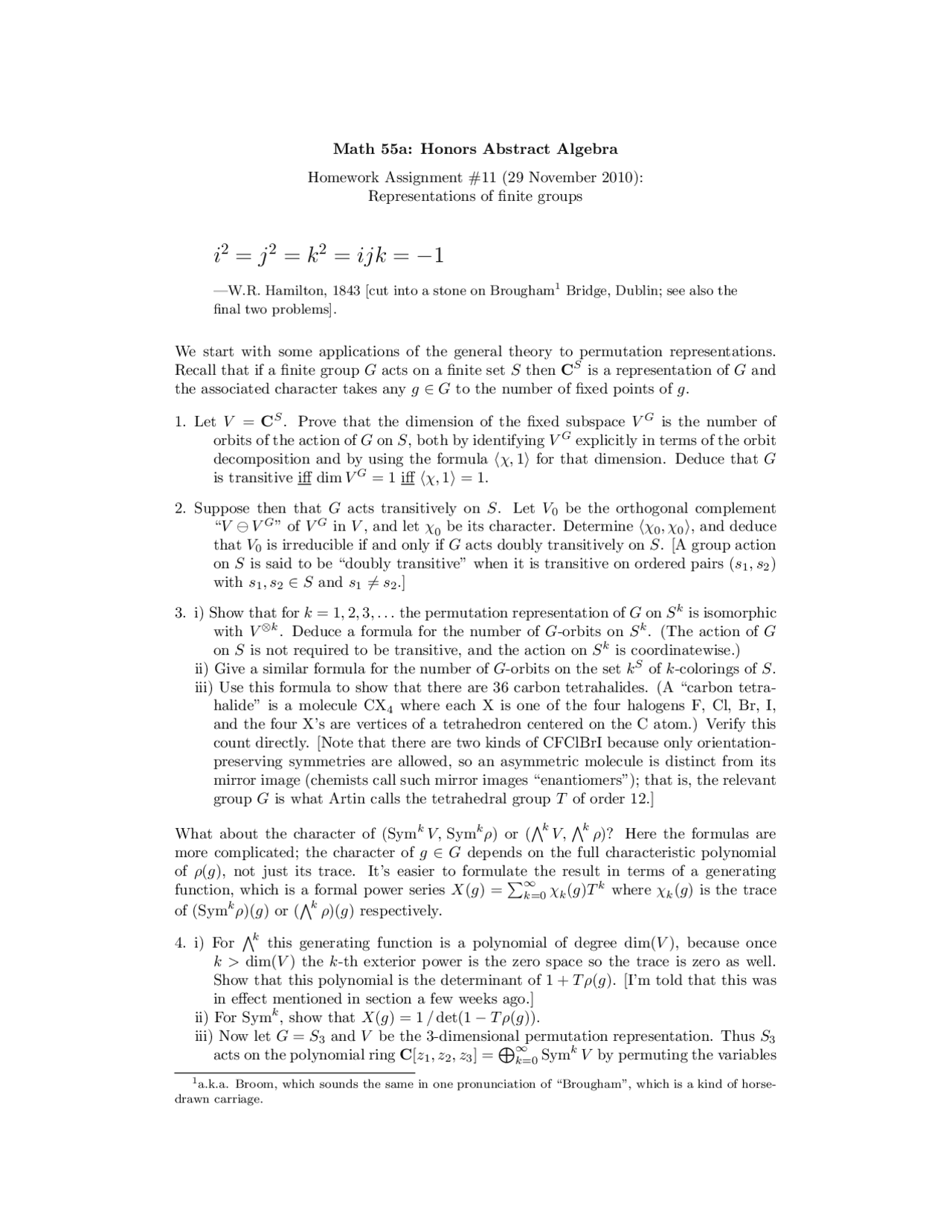 Abstract Algebra 11 - Exercises - Mathematics - Docsity