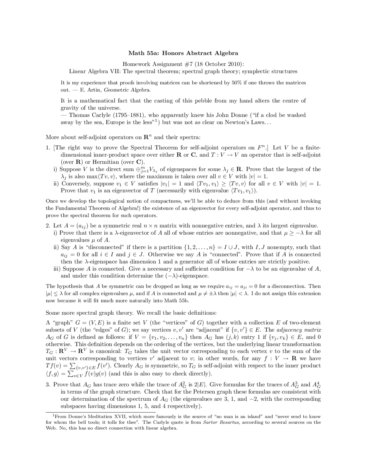 Abstract Algebra 7 Exercises Mathematics Docsity
