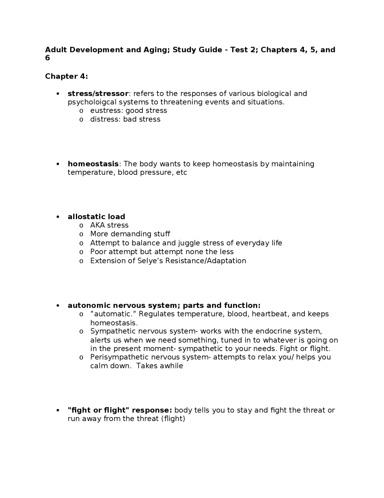 Adult Development and Aging - Study Guide - Exam 2 | PSY 3313 | Study ...