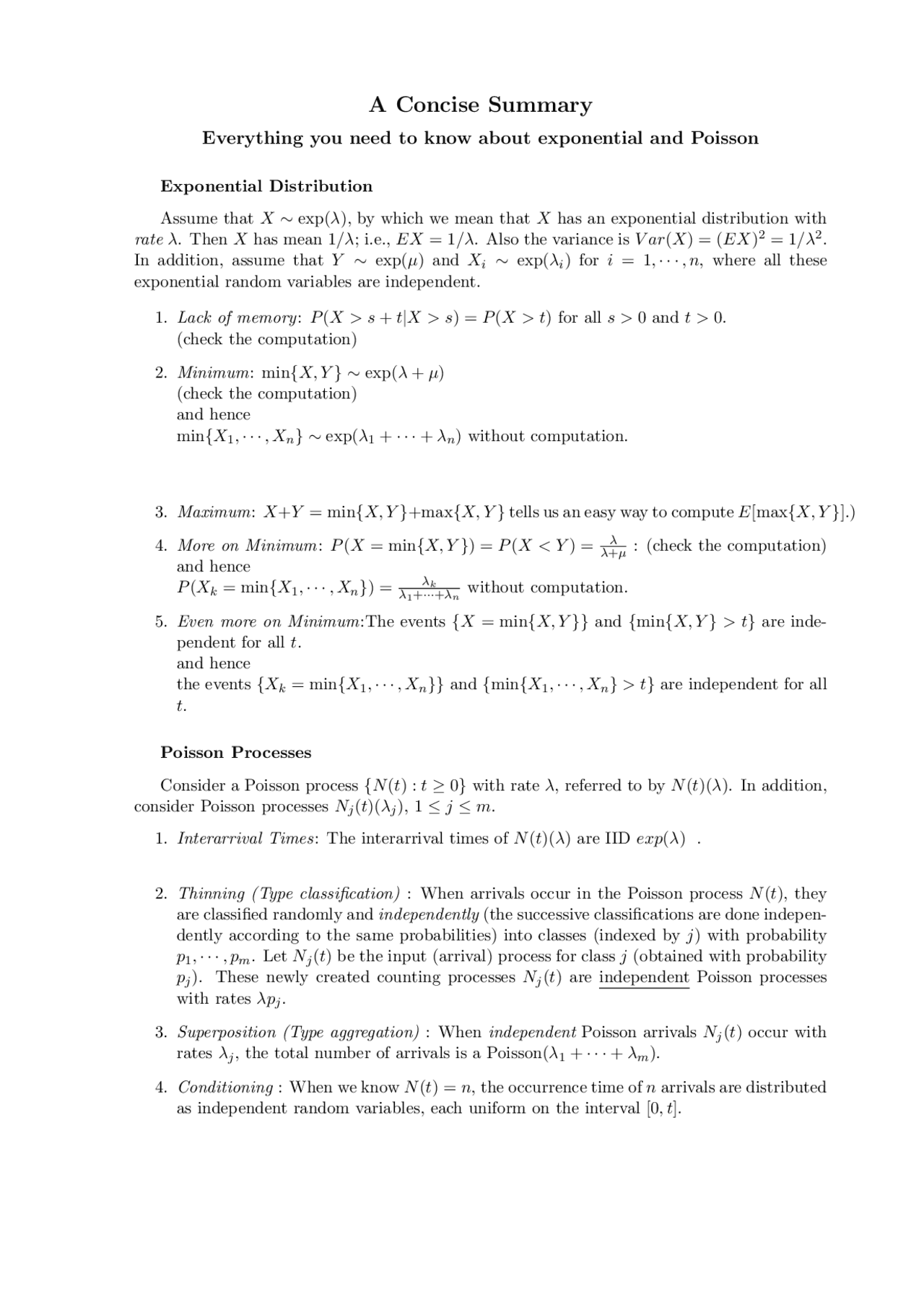 Markov Chains Summary Essay Mathematics Docsity