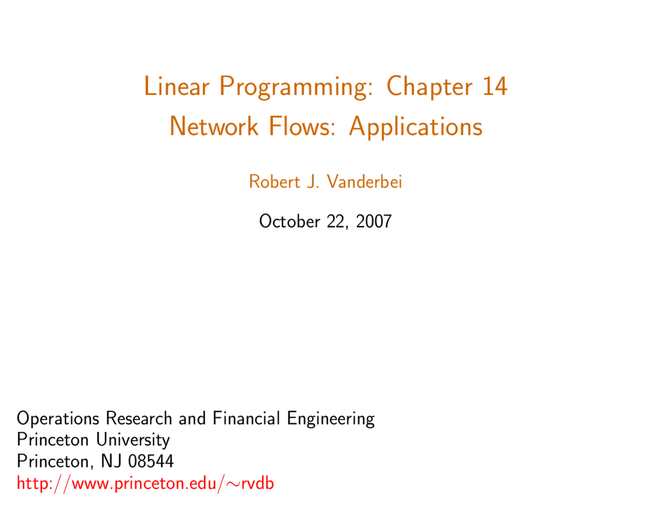 Linear Programming Network Flows Applications - Essay - Mathematics - Docsity