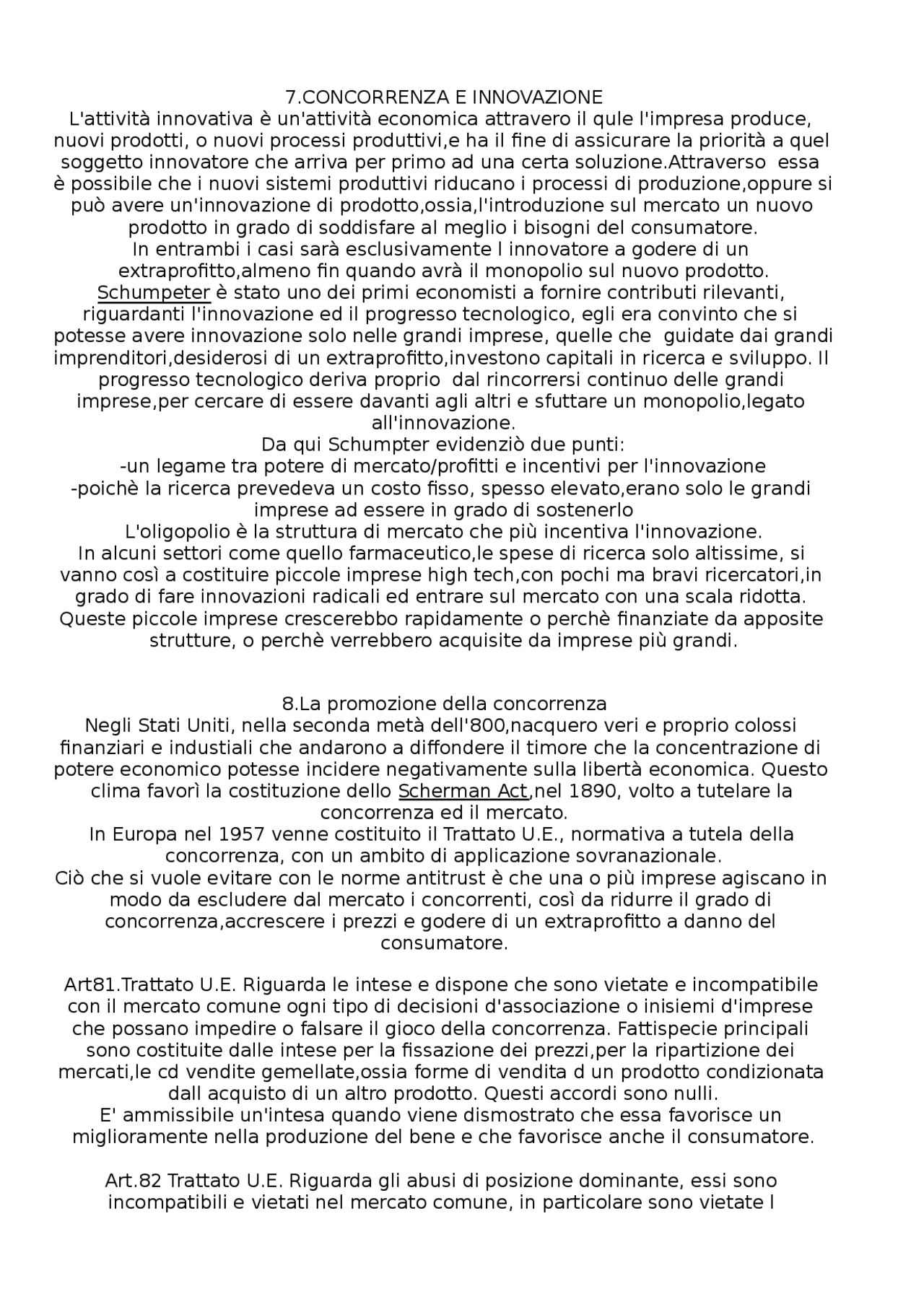 Appunti diritto della concorrenza | Appunti di Diritto Della Concorrenza | Docsity