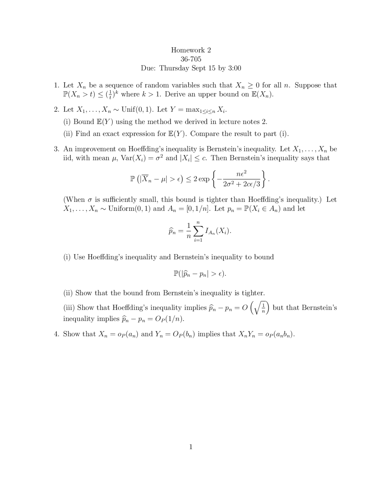 Probablity 2 Exercises Mathematics Docsity