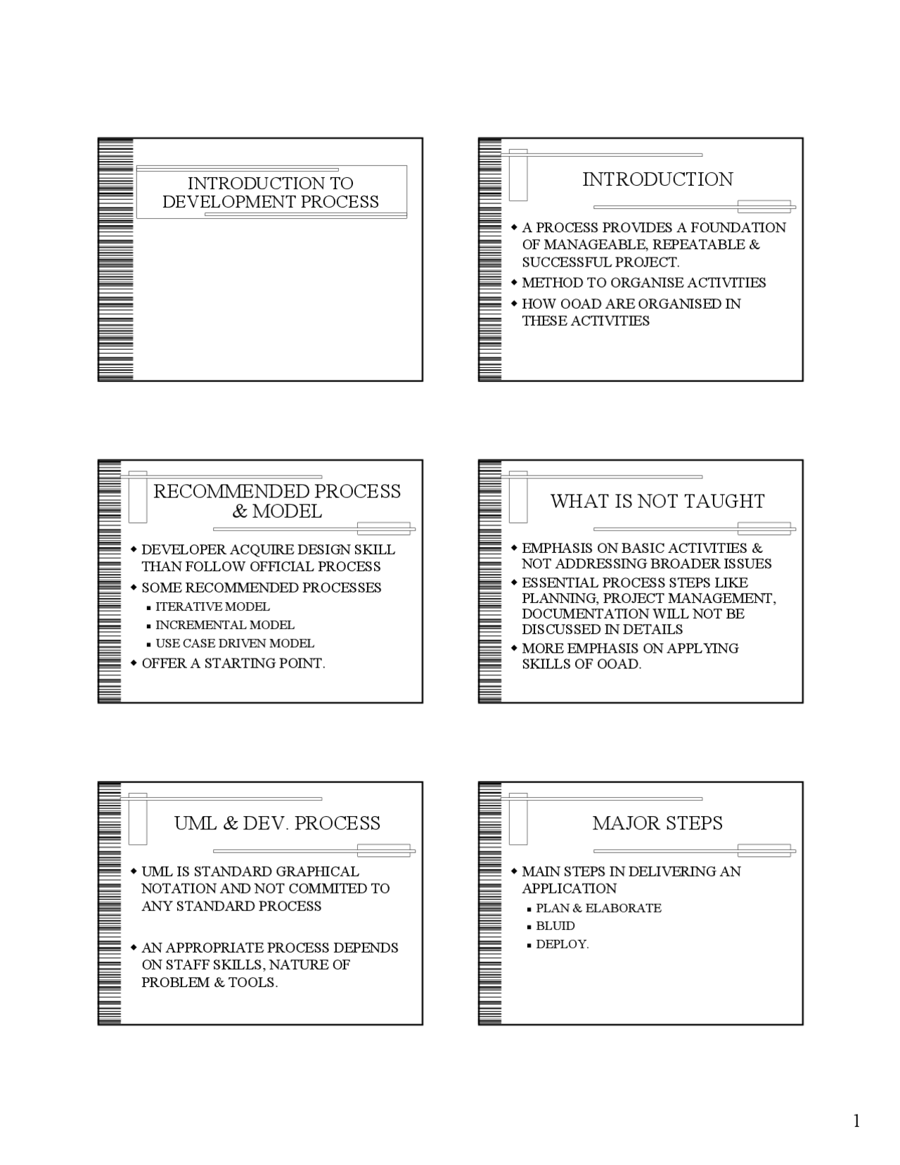 Development Process Introduction To Software Engineering Lecture 02 Slides Computer Science