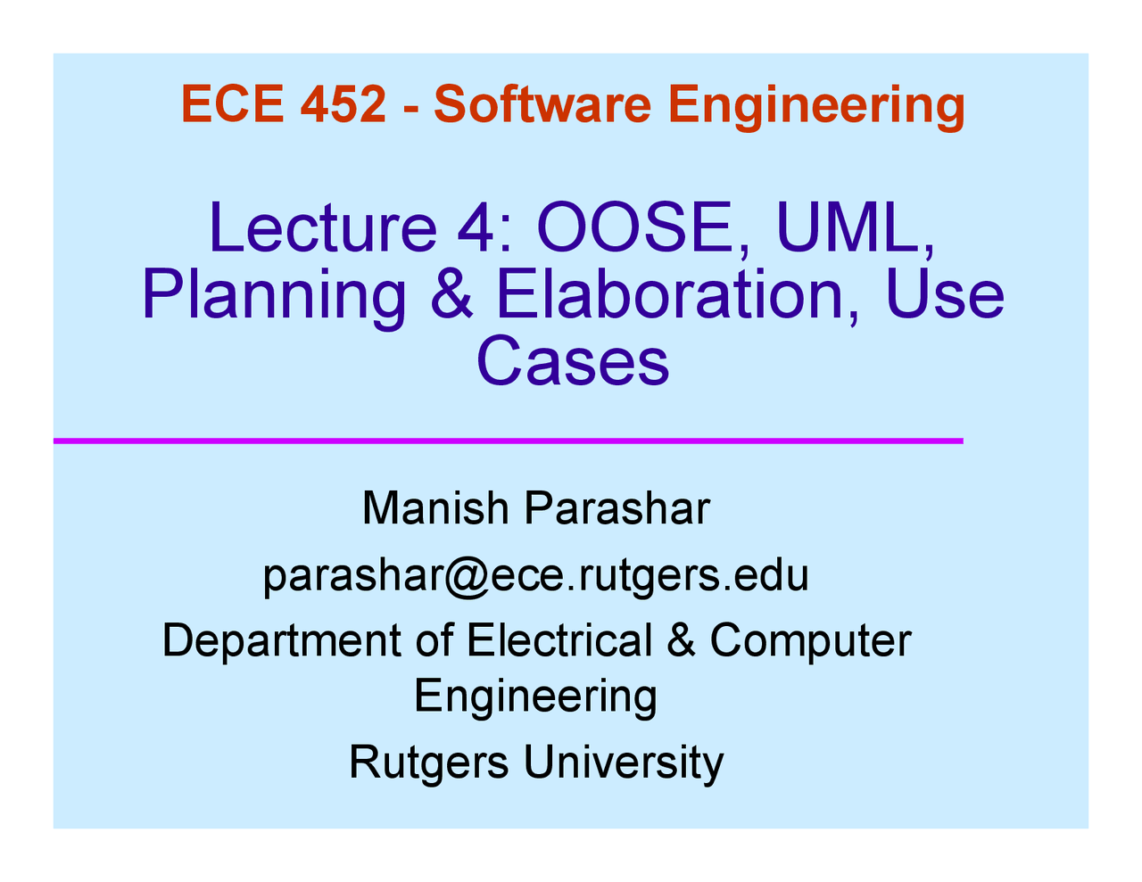 OOSE-Introduction to Software Engineering-Lecture 04 Slides-Computer ...
