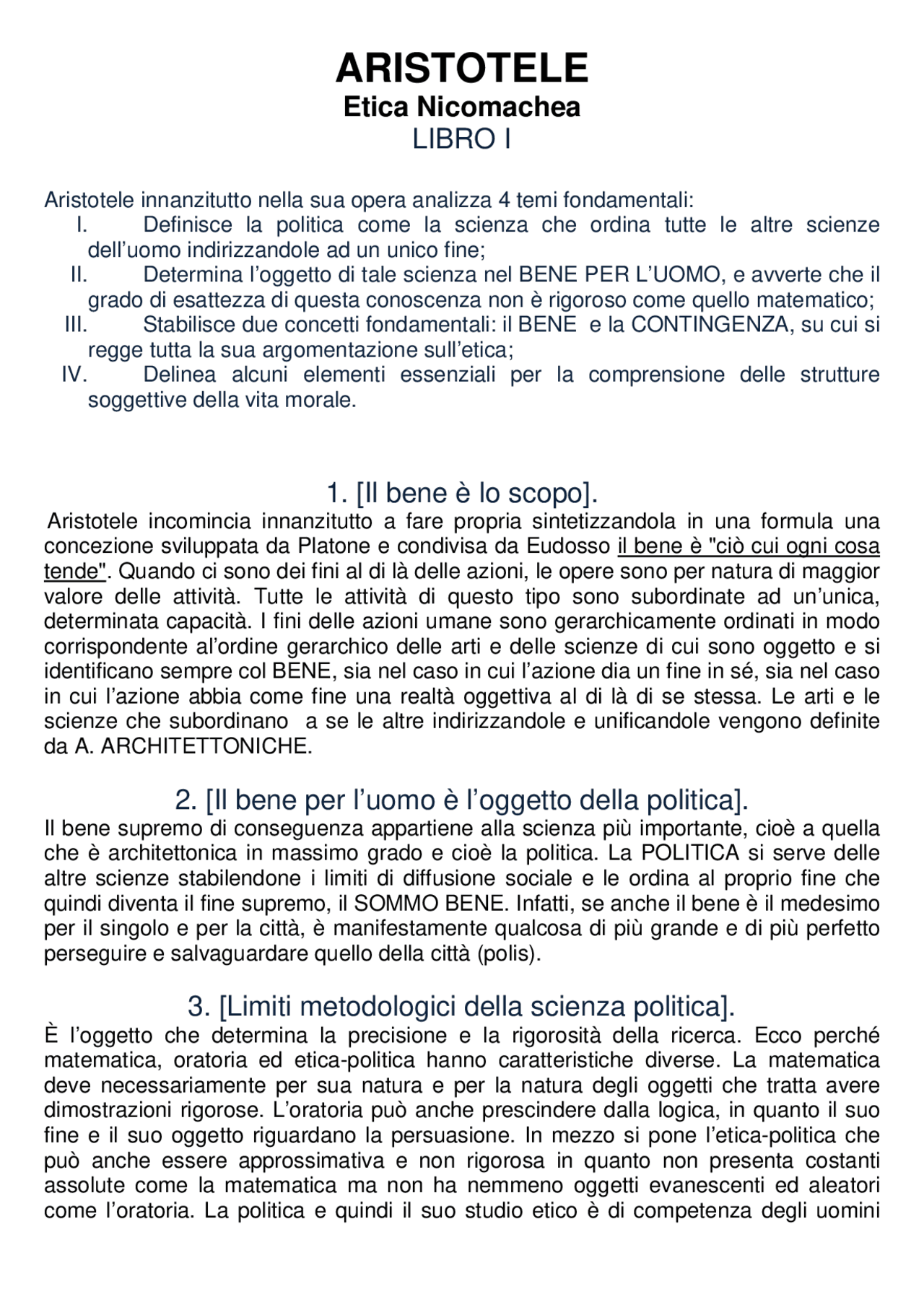 Riassunto Aristotele Definitivo Docsity