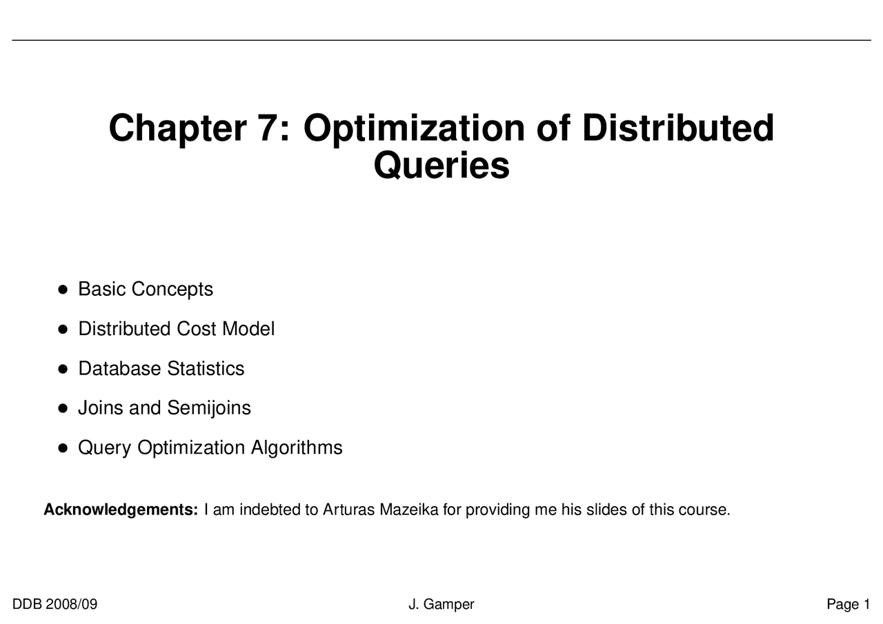Distributed Queries Distributed Database Lecture 07 Slides Computer