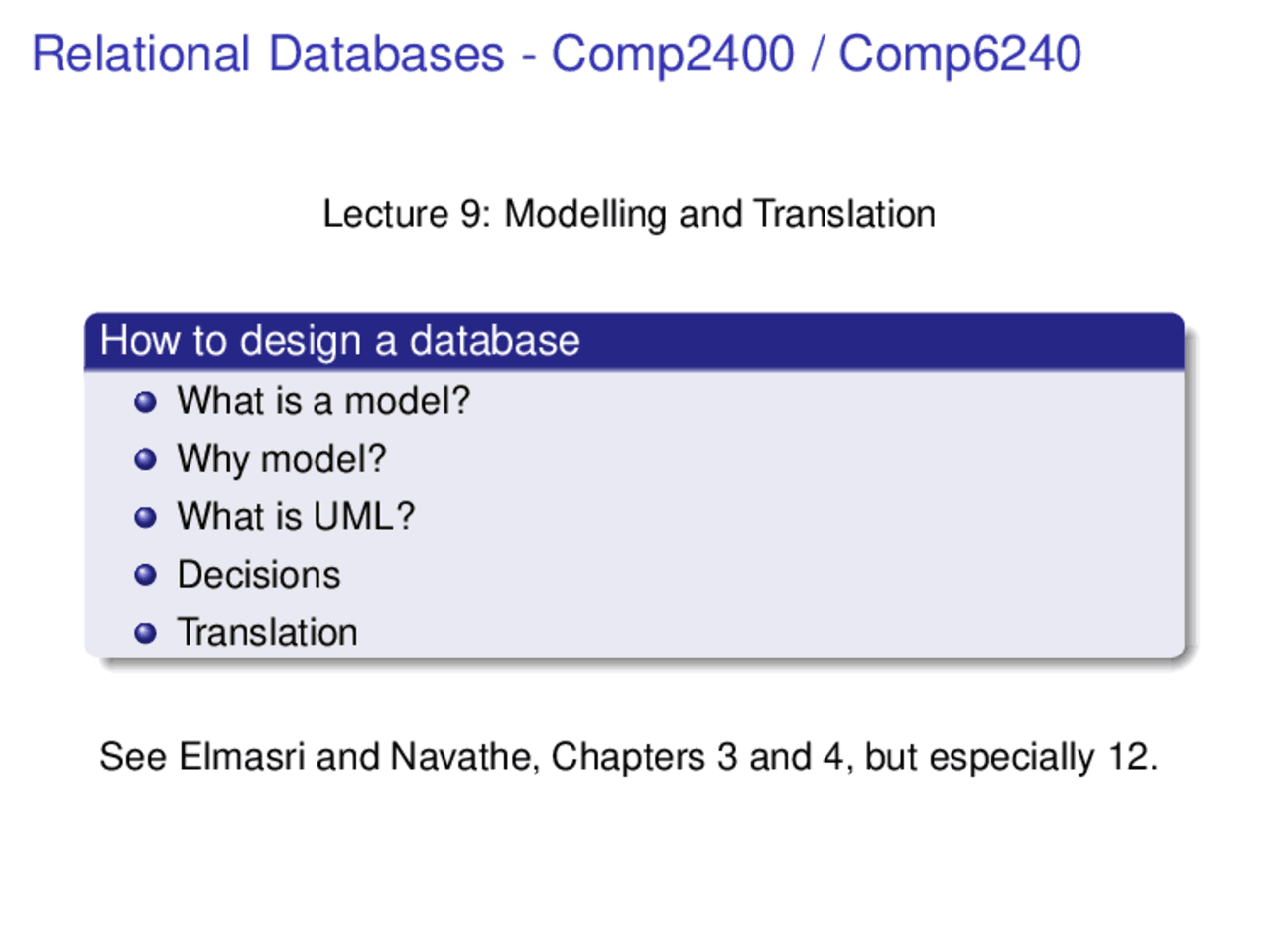 Relational Databases Lecture 07 Slides Computer Science Slide