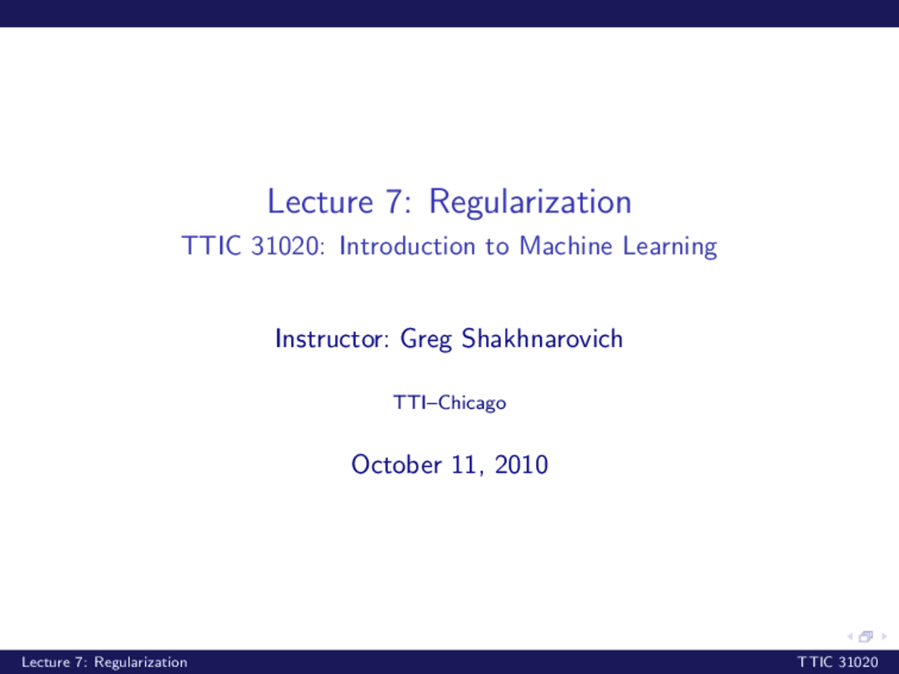 Regularization-Introduction to Machine Learning-Lecture 07-Computer ...
