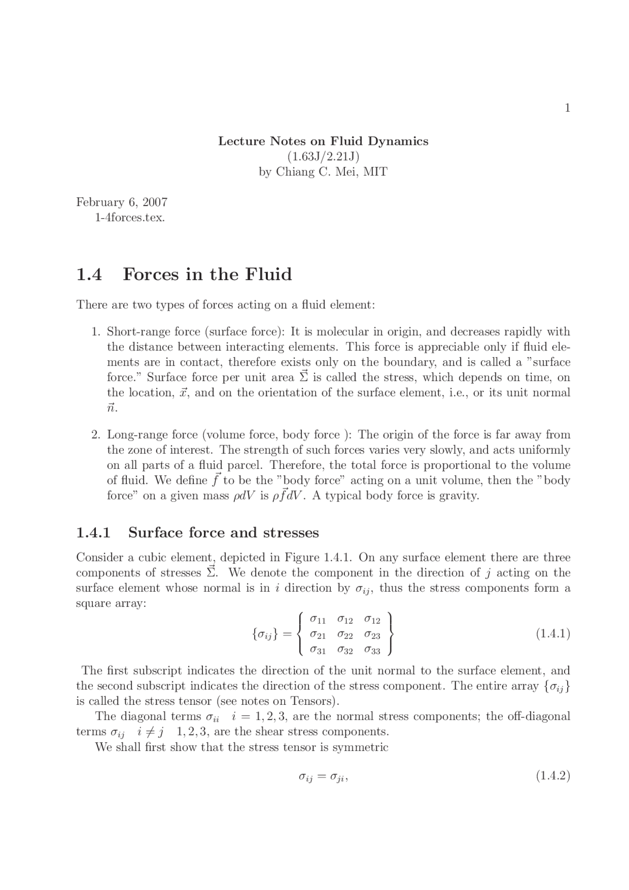 Force In Fluid Essay Fluid Dynamics Docsity