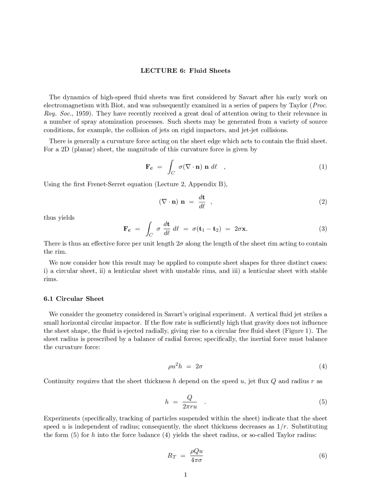 Fluid Sheets Essay Fluid Dynamics Docsity