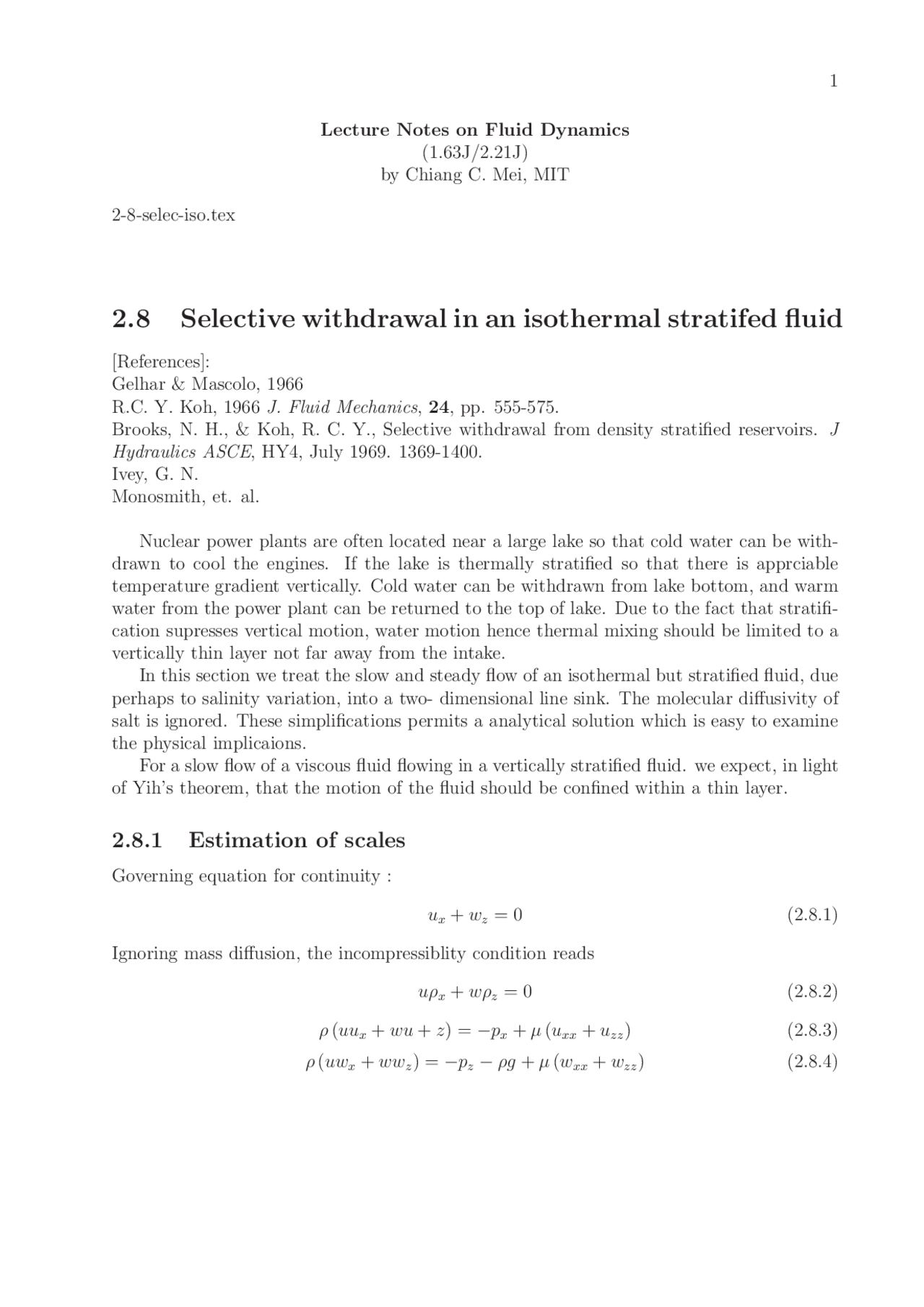 A Suppression Of Vertical Motion In A Stratified Fluid Essay Fluid Dynamics Docsity