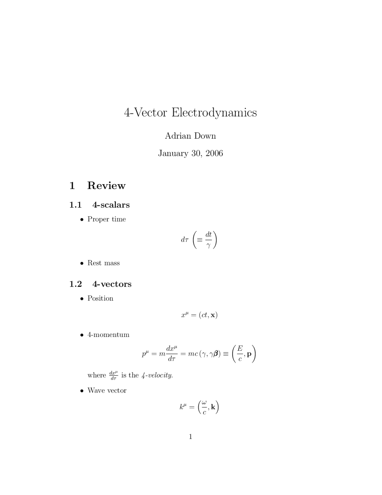 For-Vector Electrodynamics - Essay - Physics - Docsity