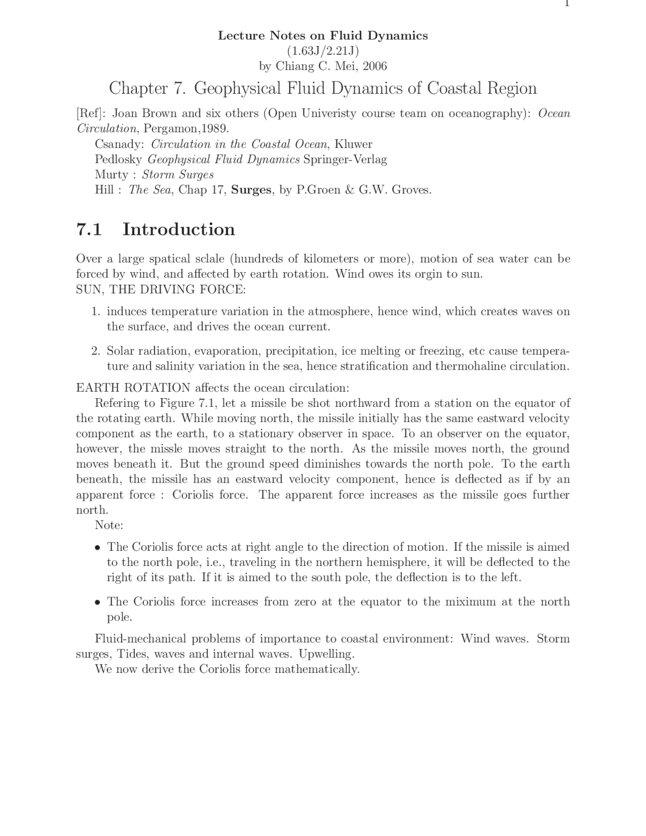 Equations Of Motion In Rotating Coordinates Essay Fluid Dynamics
