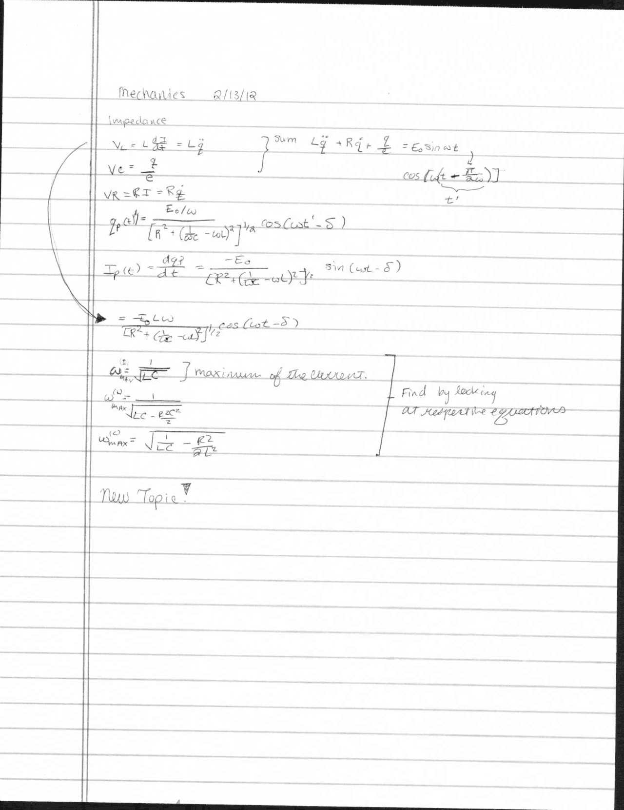 More Dampening, Electrical Systems, Green's Function - Mechanics I ...