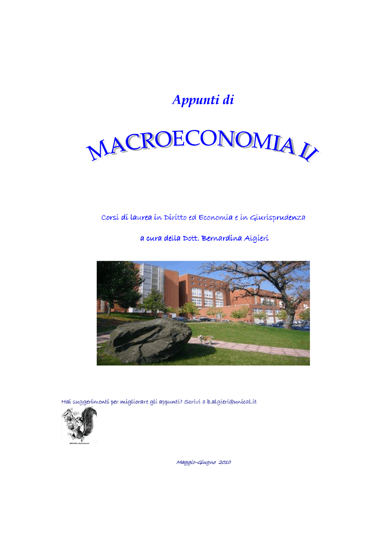 Dispensa Di Macroeconomia 2 Prof Algieri Docsity