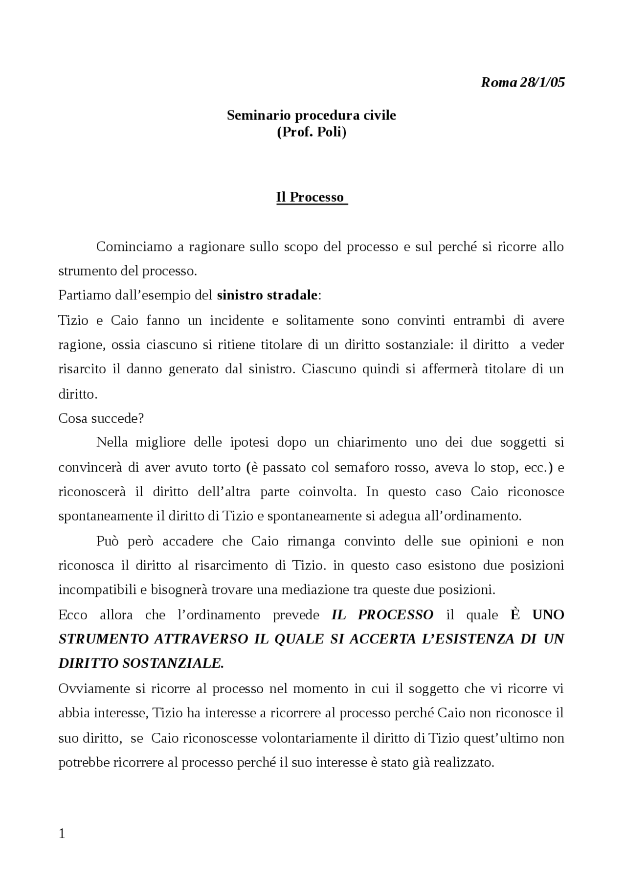 01 Il Processo 28105 Sem Punzi Docsity