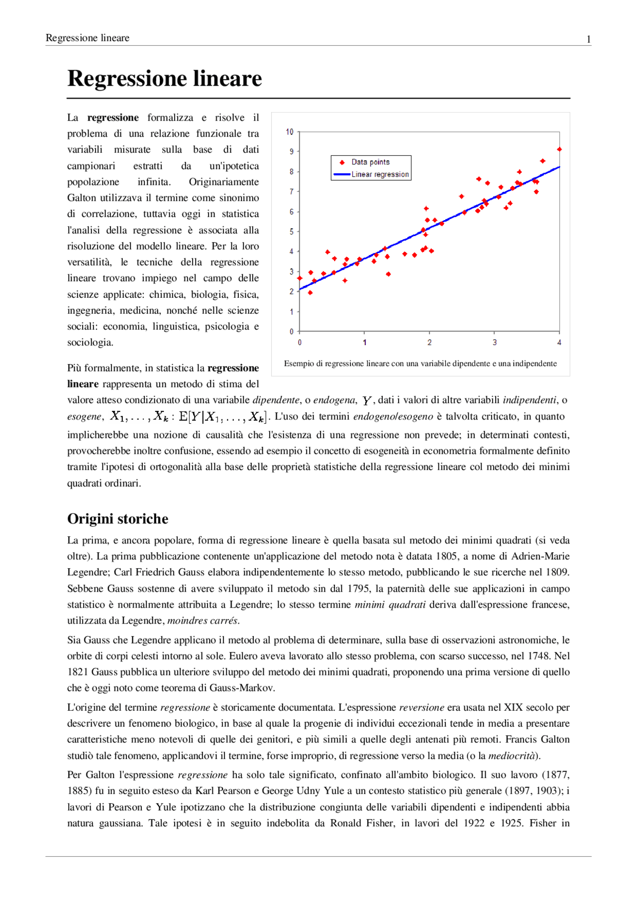 Regressione Lineare Docsity