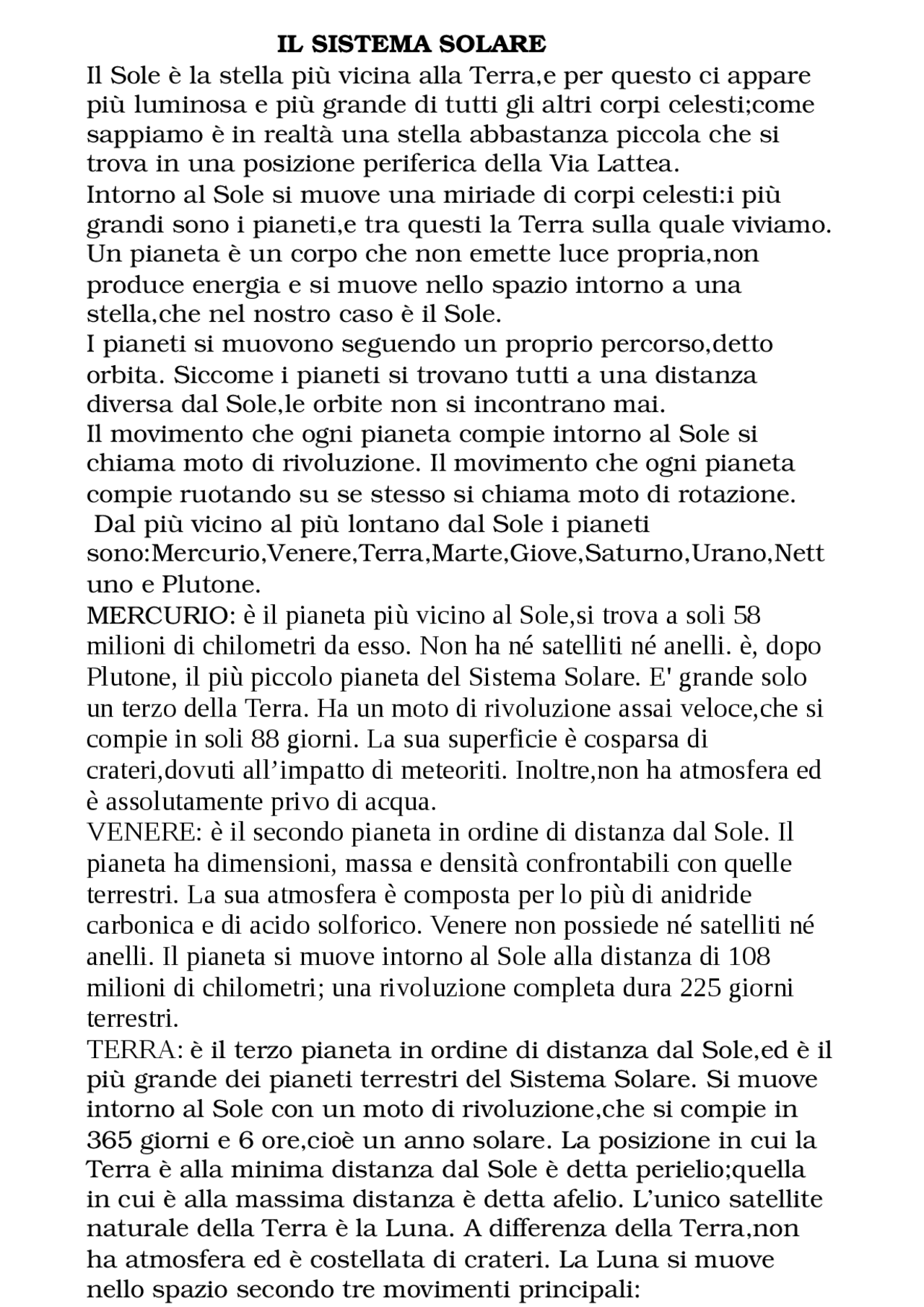 Il Sistema Solare Docsity