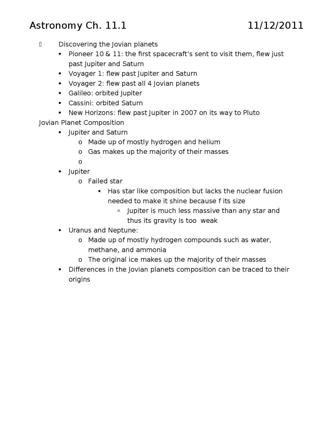Introduction to Astronomy – Notes | PHYS 1055 - Docsity