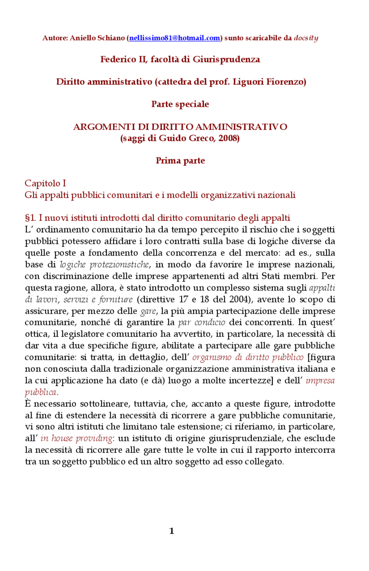 Argomenti Di Diritto Amministrativo Dal Greco Prima Parte Docsity
