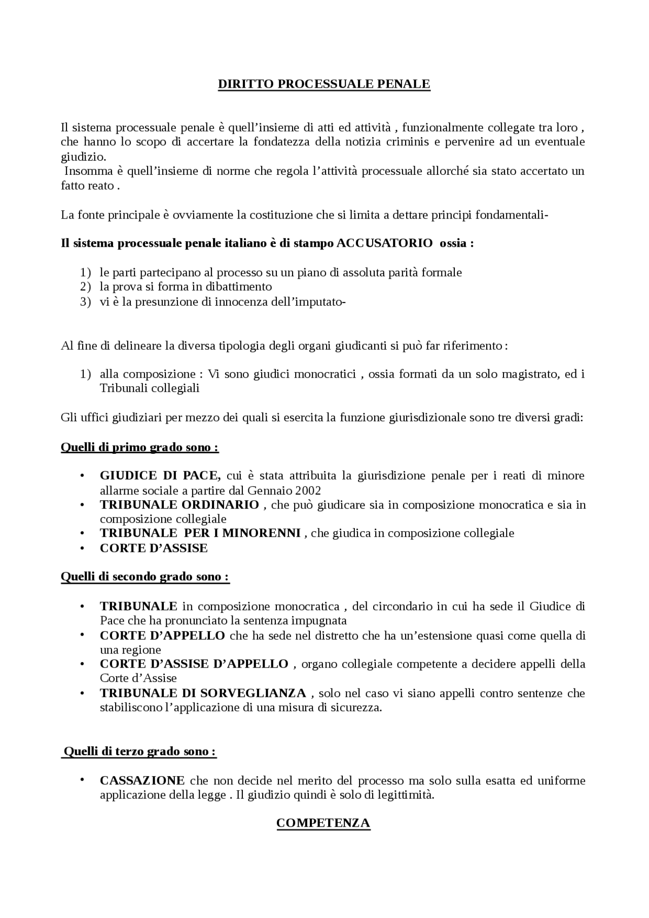 Diritto Processuale Penale Docsity