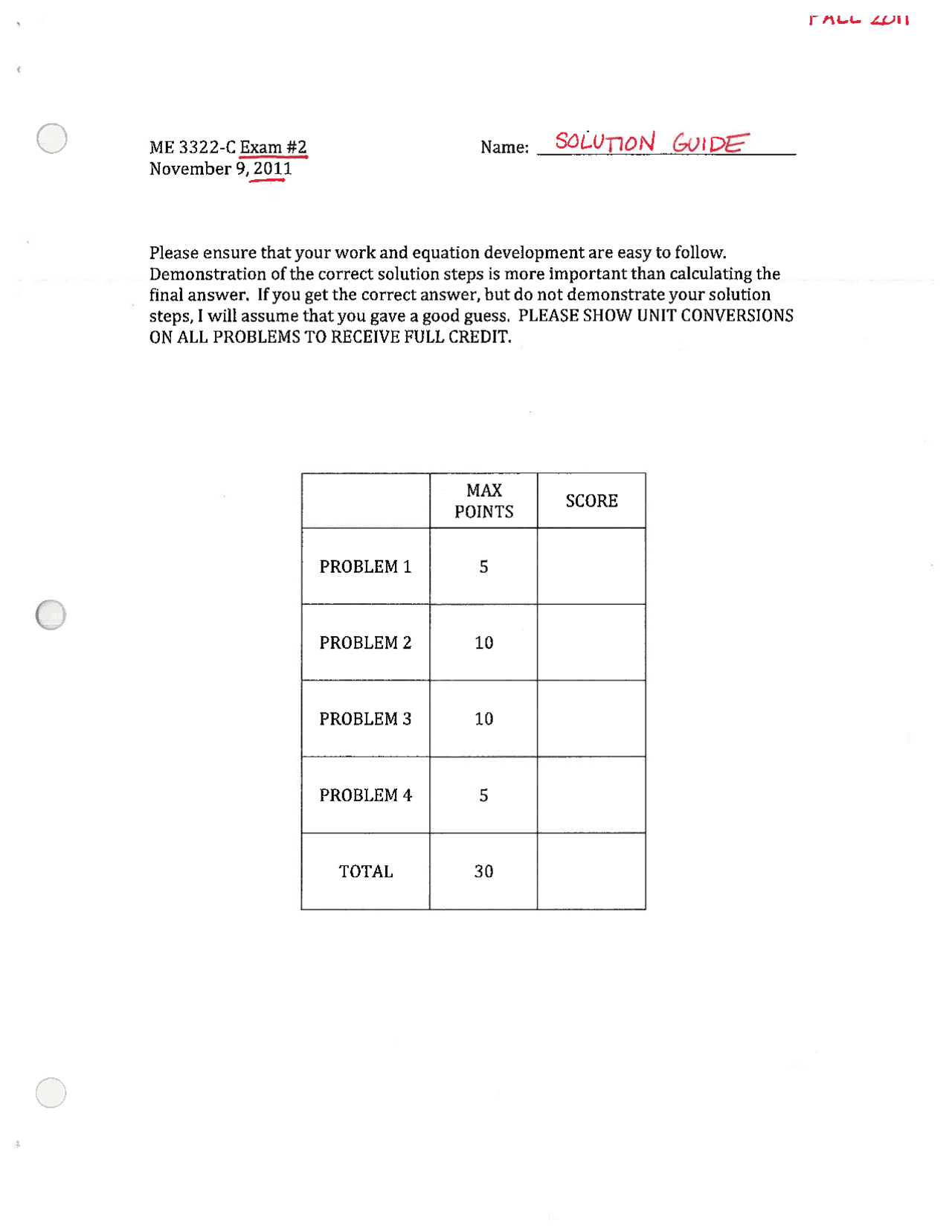 Exam 2 with Solution - Thermodynamics | ME 3322 | Exams Thermodynamics ...