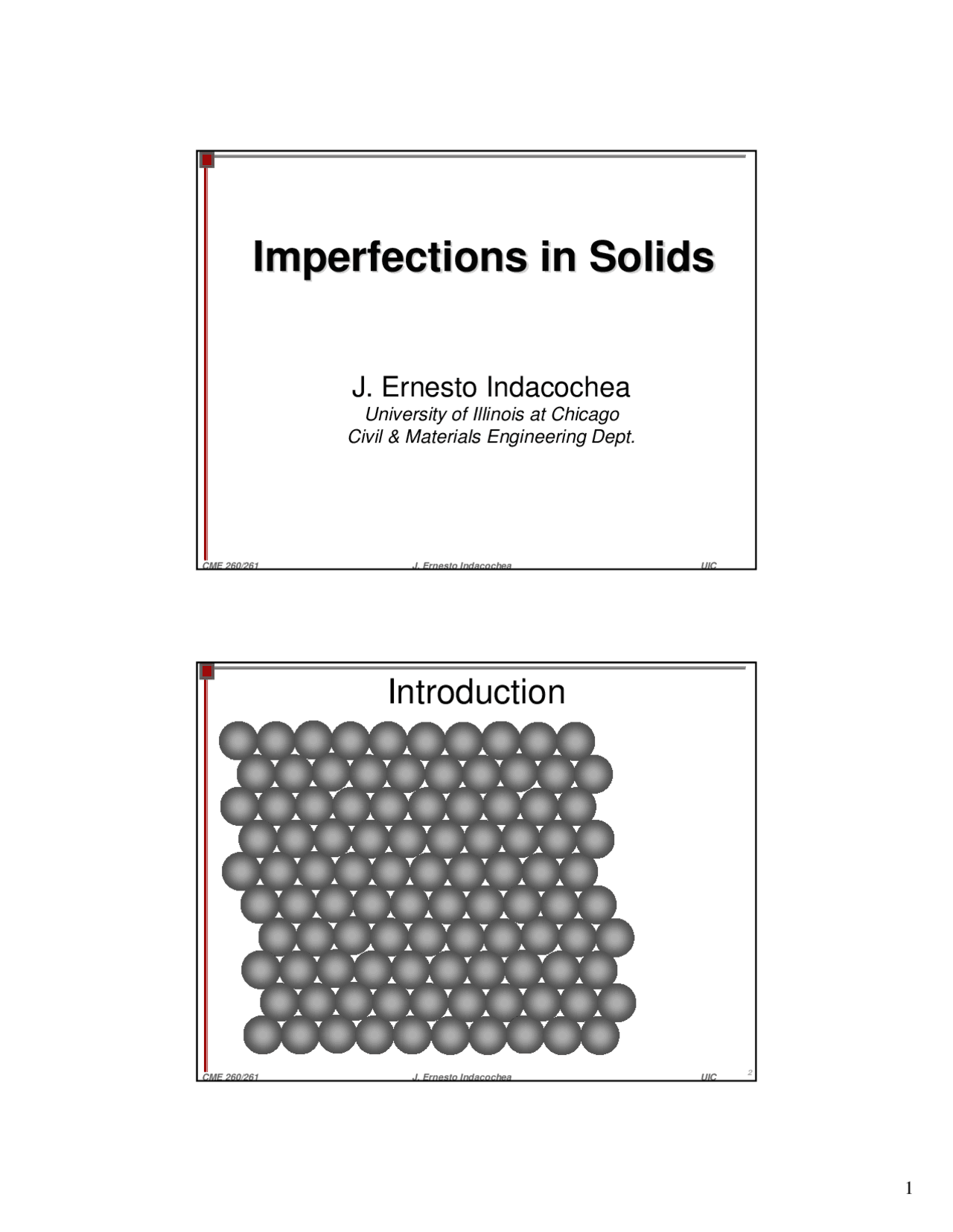 Imperfections In Solids Lecture Slides Cme 260 Docsity