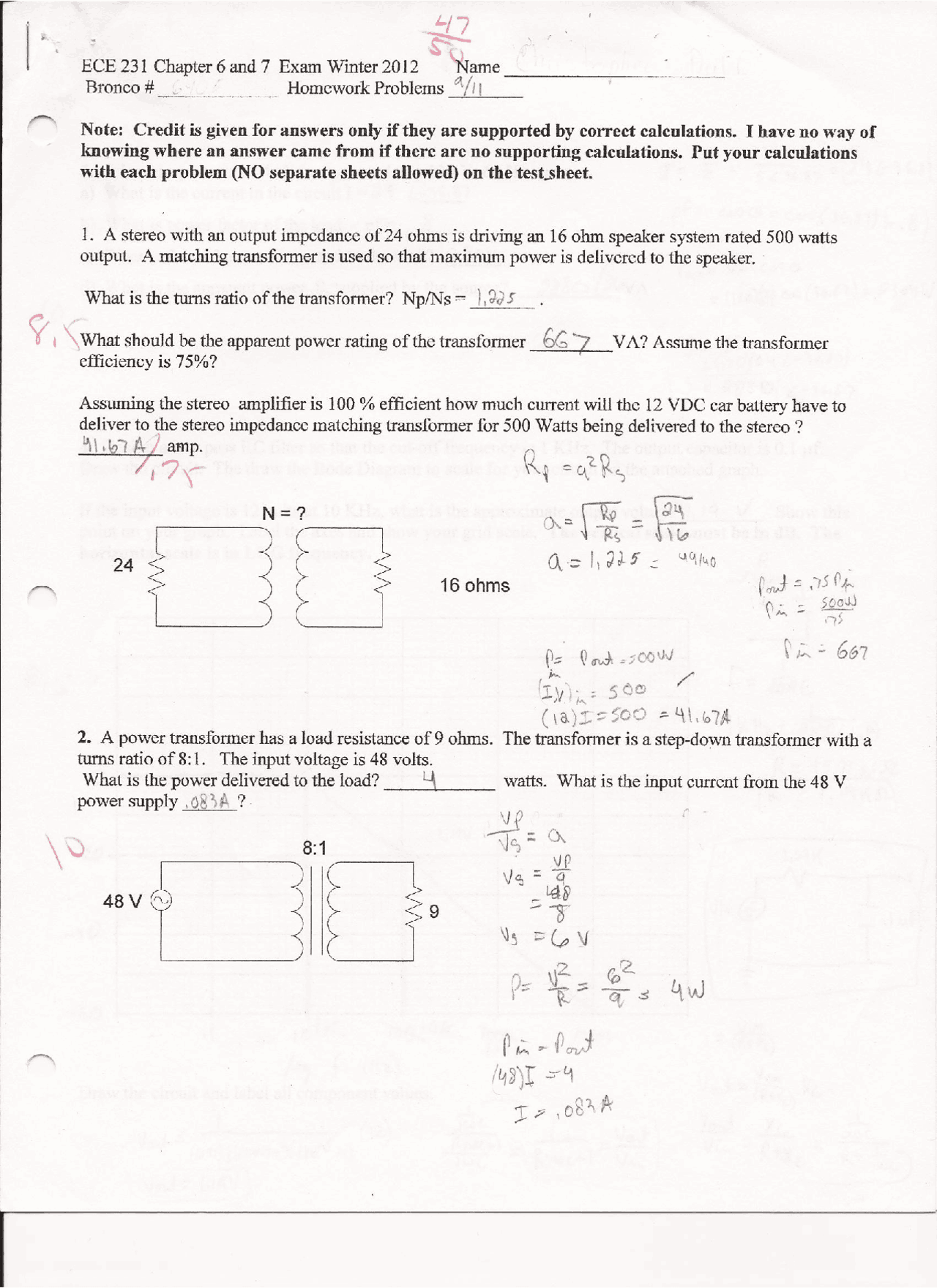 Power Transformer Amplifier Elements Of Electrical Engineering Ece