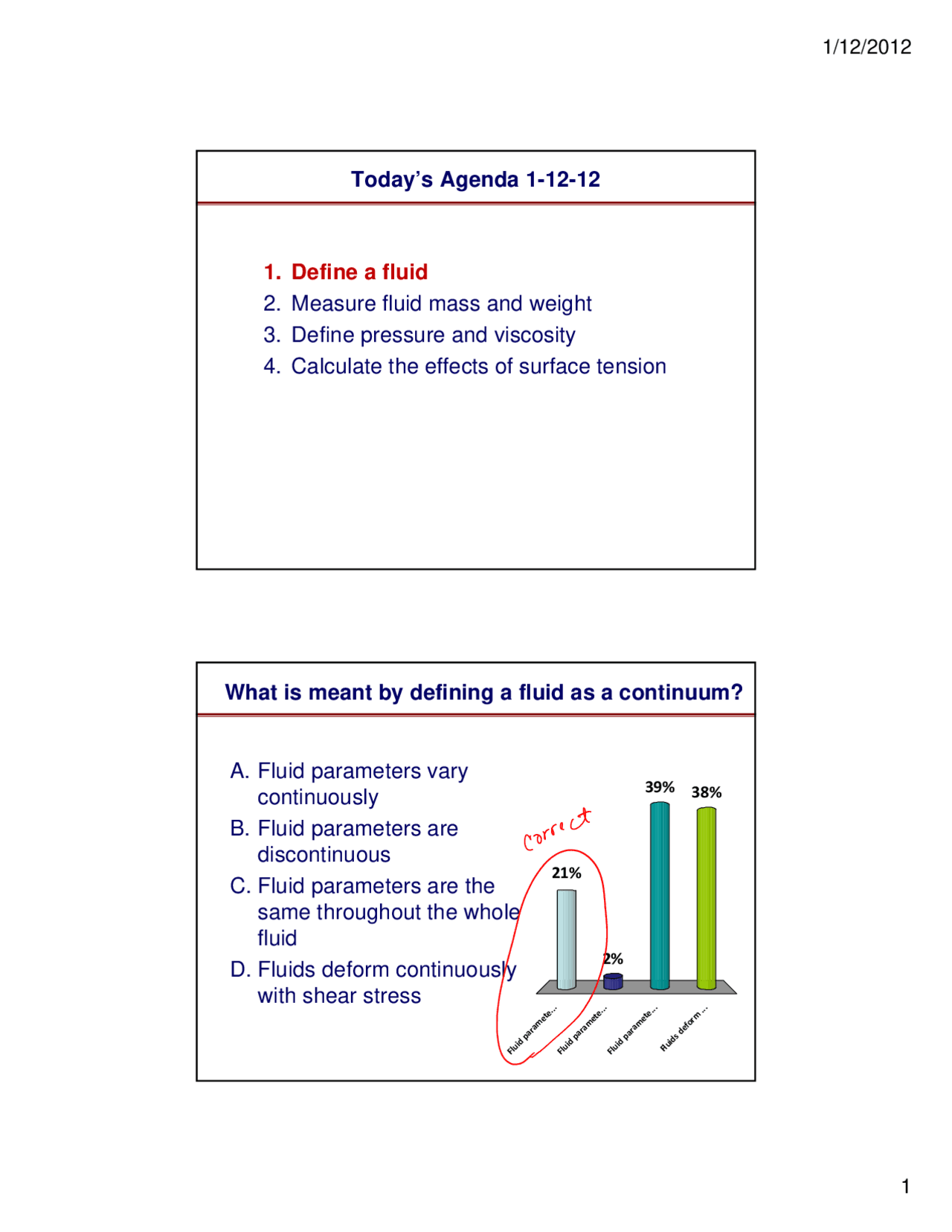 Basic Fluid Mechanics: Pressure and Viscosity - Lecture Slides | MEM 220 - Docsity