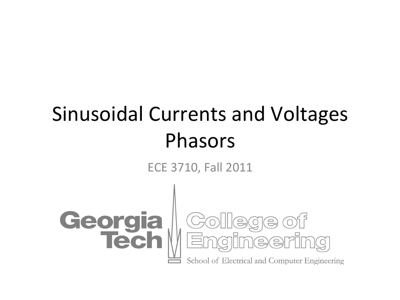 Sinusoidal Currents and Voltages: Phasors and Root-Mean-Square Values ...