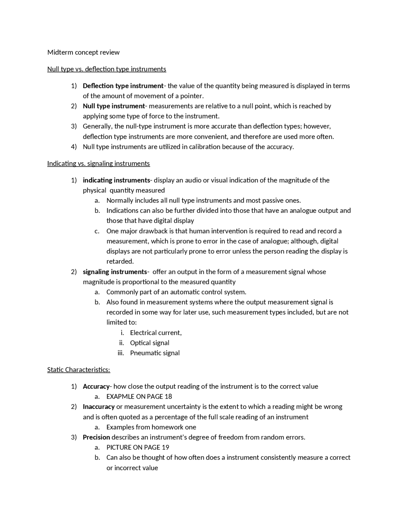 Midterm Concept Review Experimental Methods For Engineers Be 2350