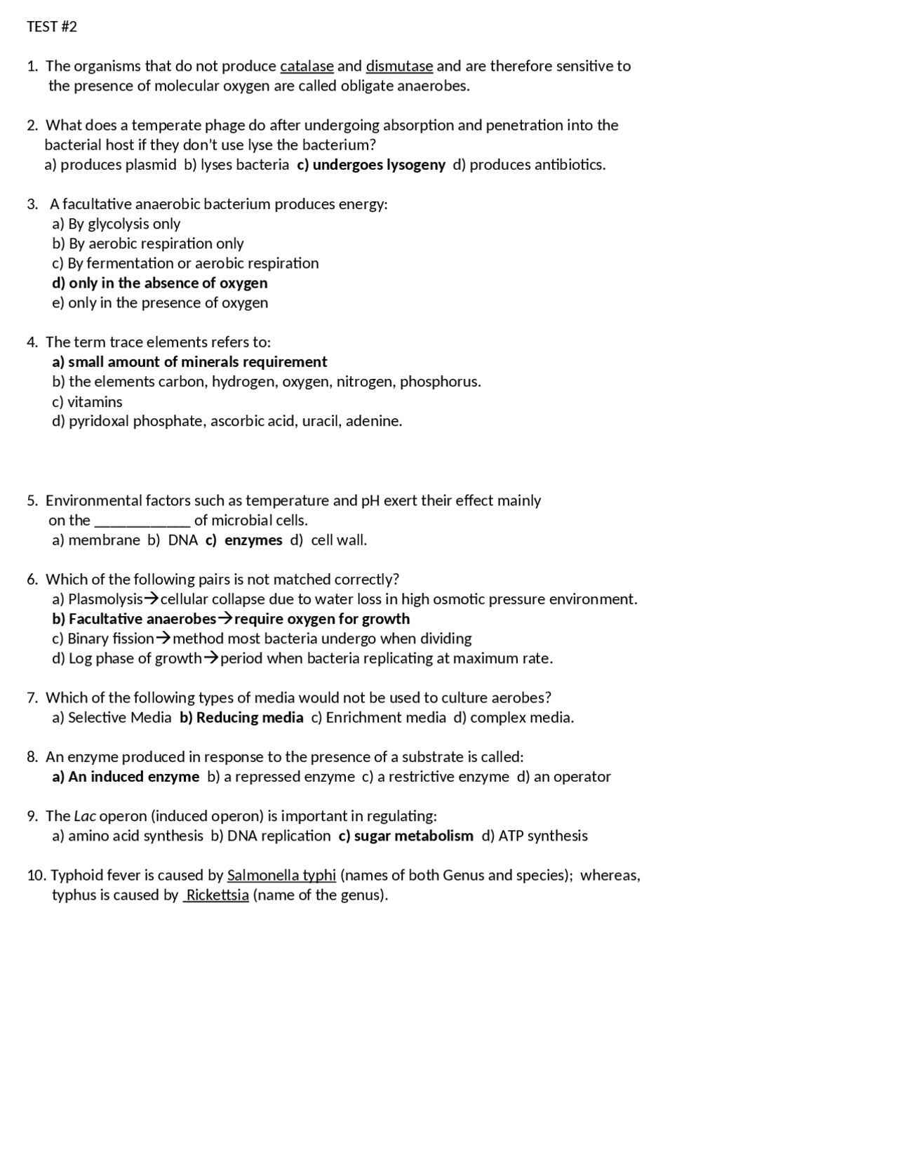 Exam 2 with Solution for Microbiology | BIOL 1230 - Docsity
