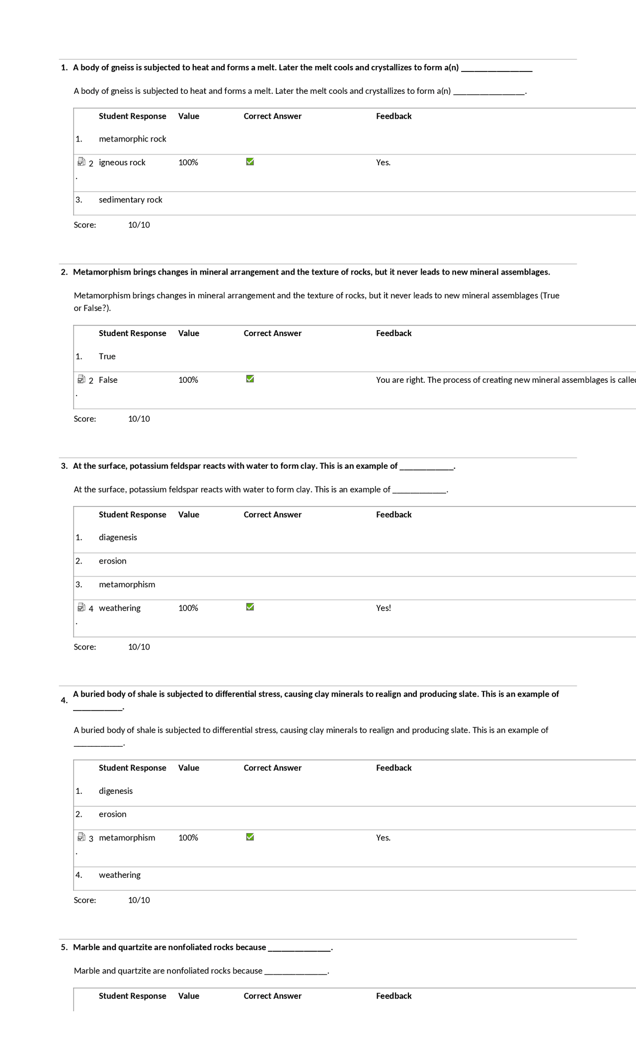 Homework 5 With Answer Key Exploring Earth Physical Geology Geol