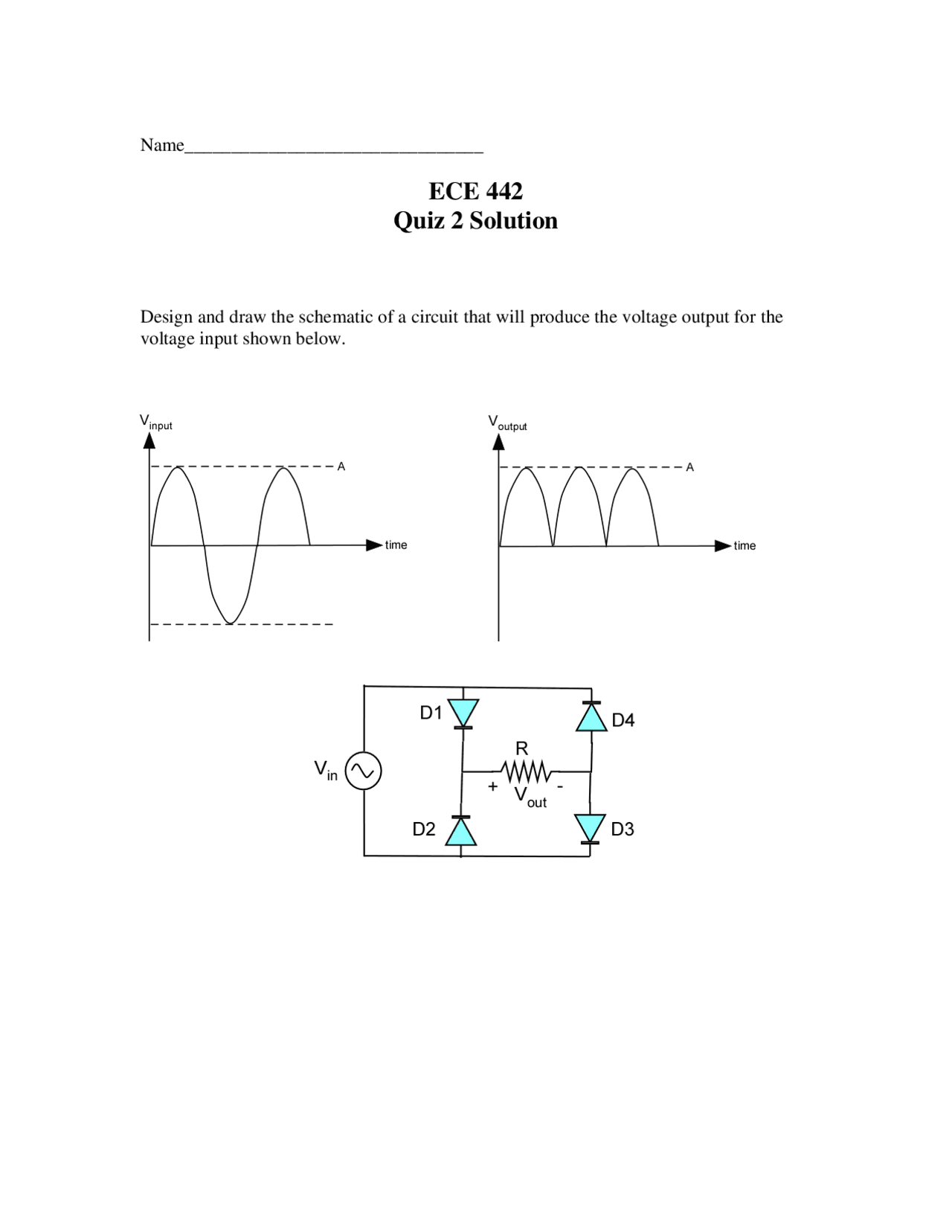 Question On Electronic Circuits With Solution Quiz 2 Ece 342 Docsity