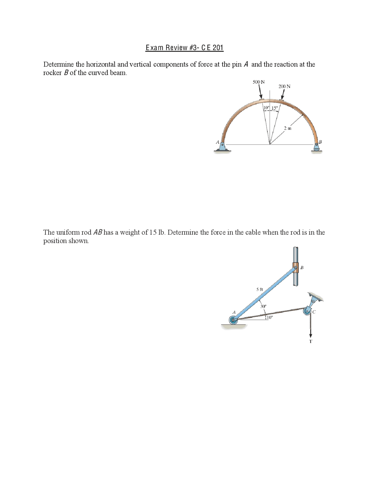 Midterm Exam 3 Review Sheet Statistics C E 201 Docsity