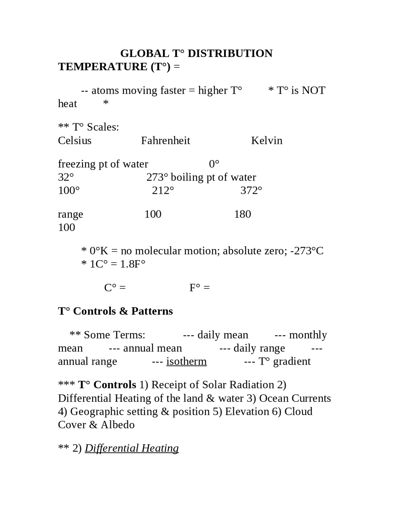 Global Temperature Distribution On Introduction To Weather And Climate