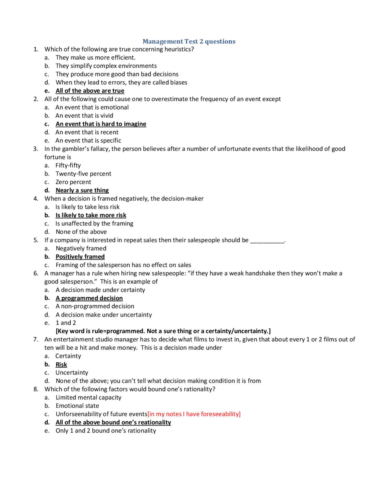 Solved Test 2 For Principles Of Management Mgt 3200 Docsity