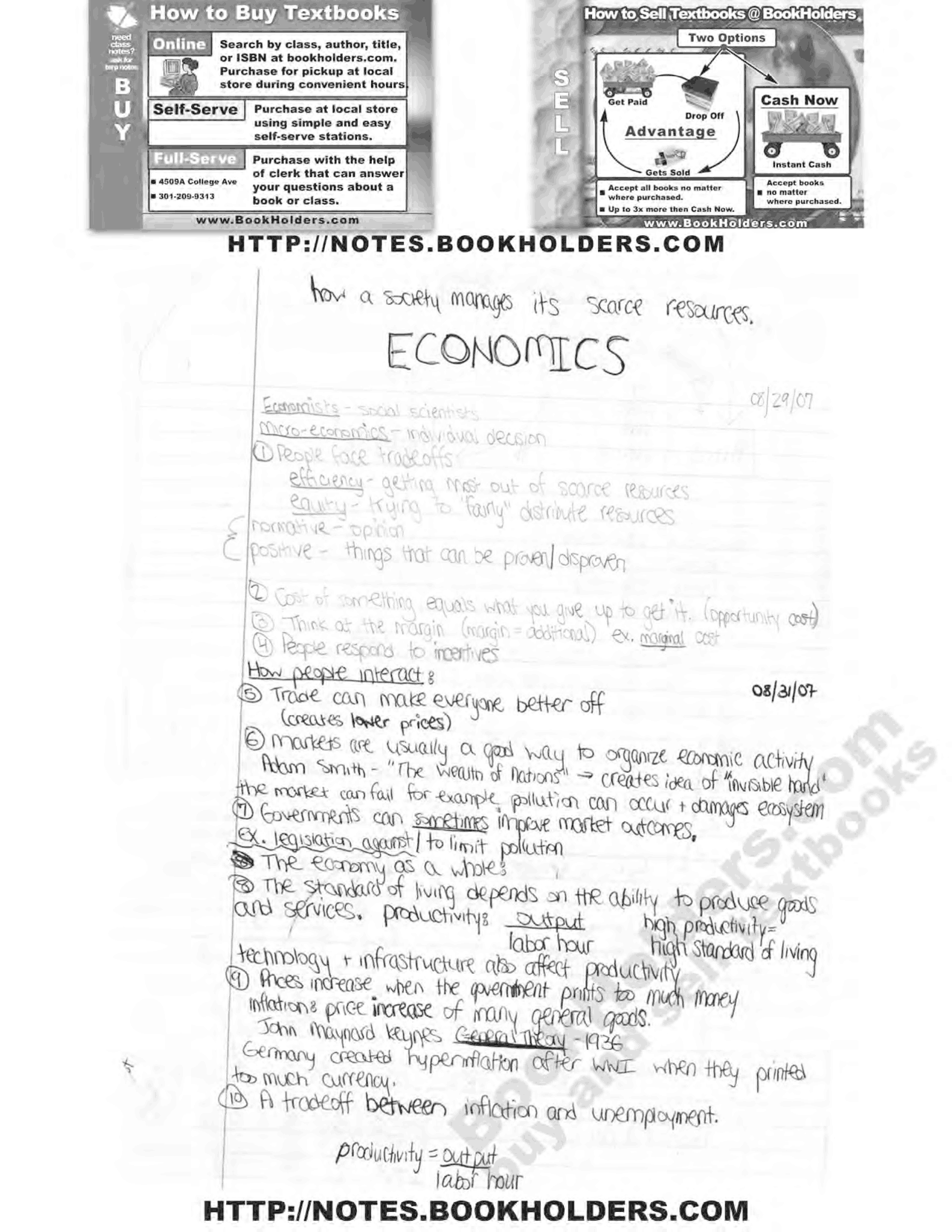 Handwritten Notes on Economics - Principles of Microeconomics | ECON ...