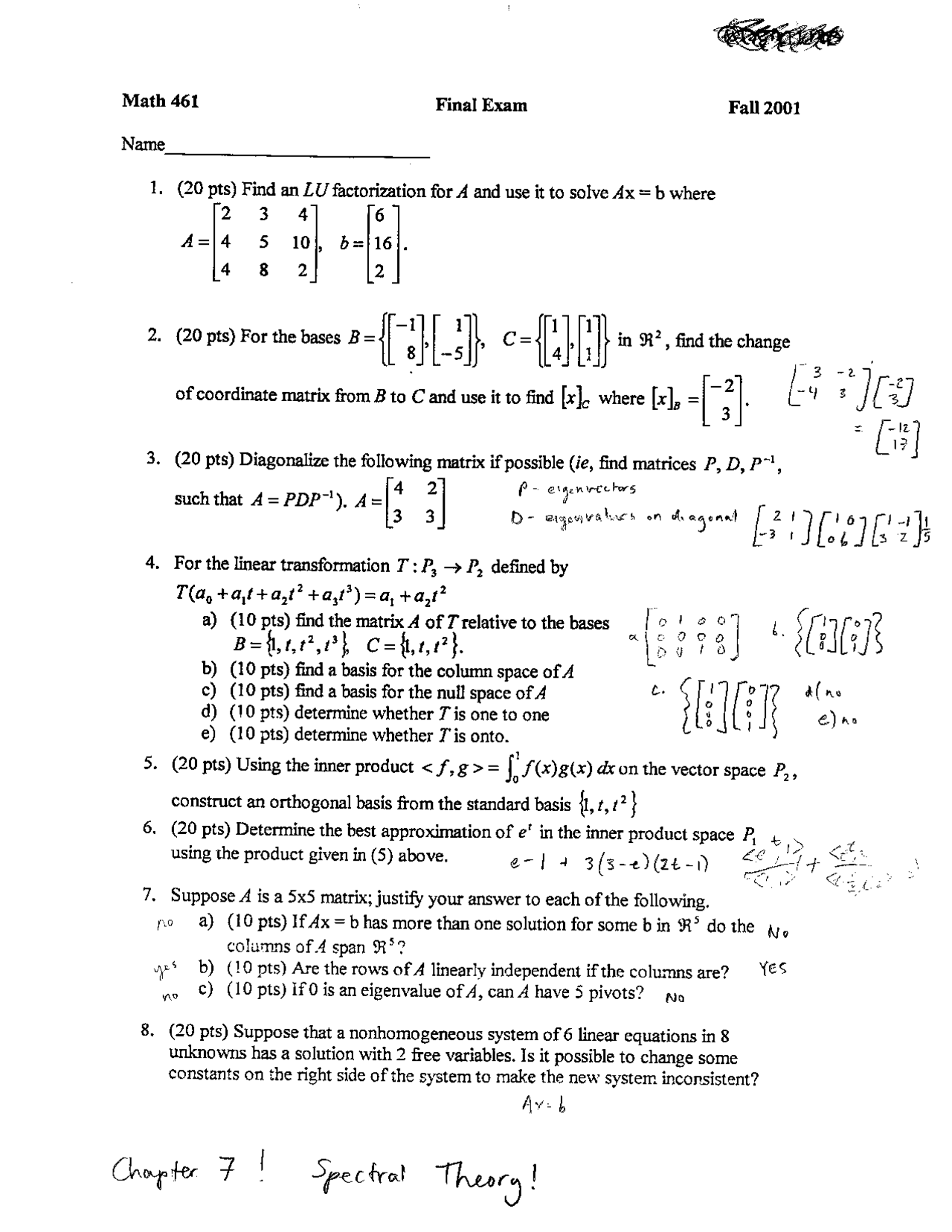 8 Solved Problems On Factorization Final Exam Math 461 Docsity