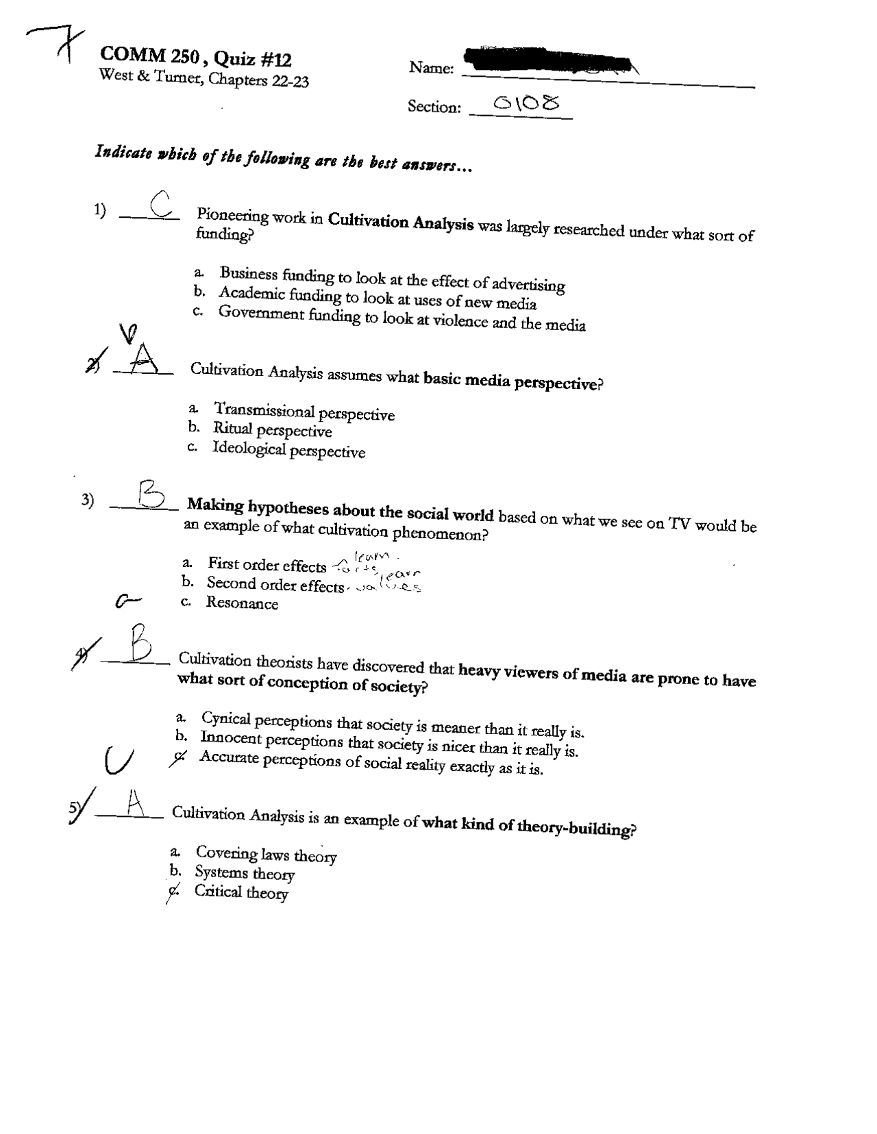 Quiz 12 With Solution For Introduction To Communication Inquiry Comm