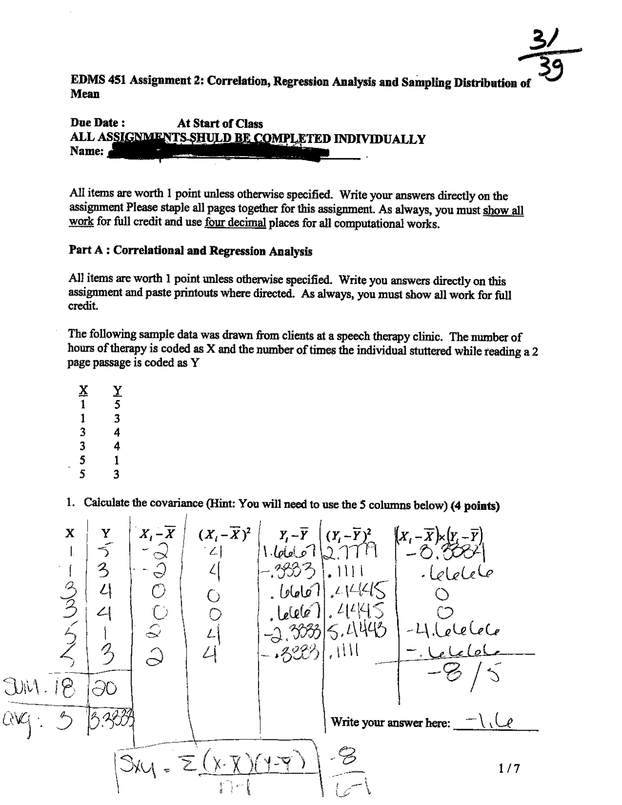 Assignment 2 Correlation Regression Analysis And Sampling