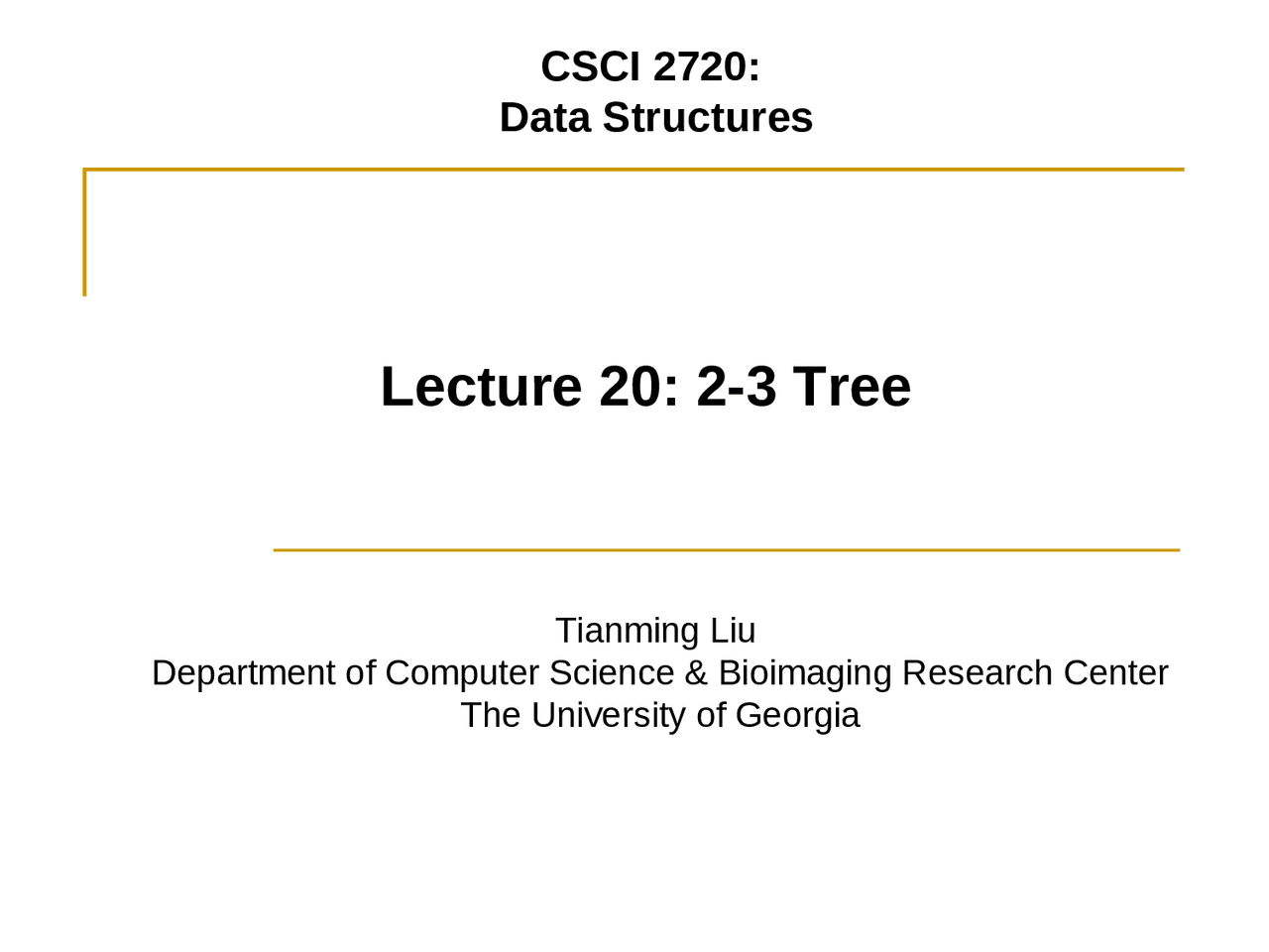 Balanced Search Trees Data Structures Csci 2720 Docsity