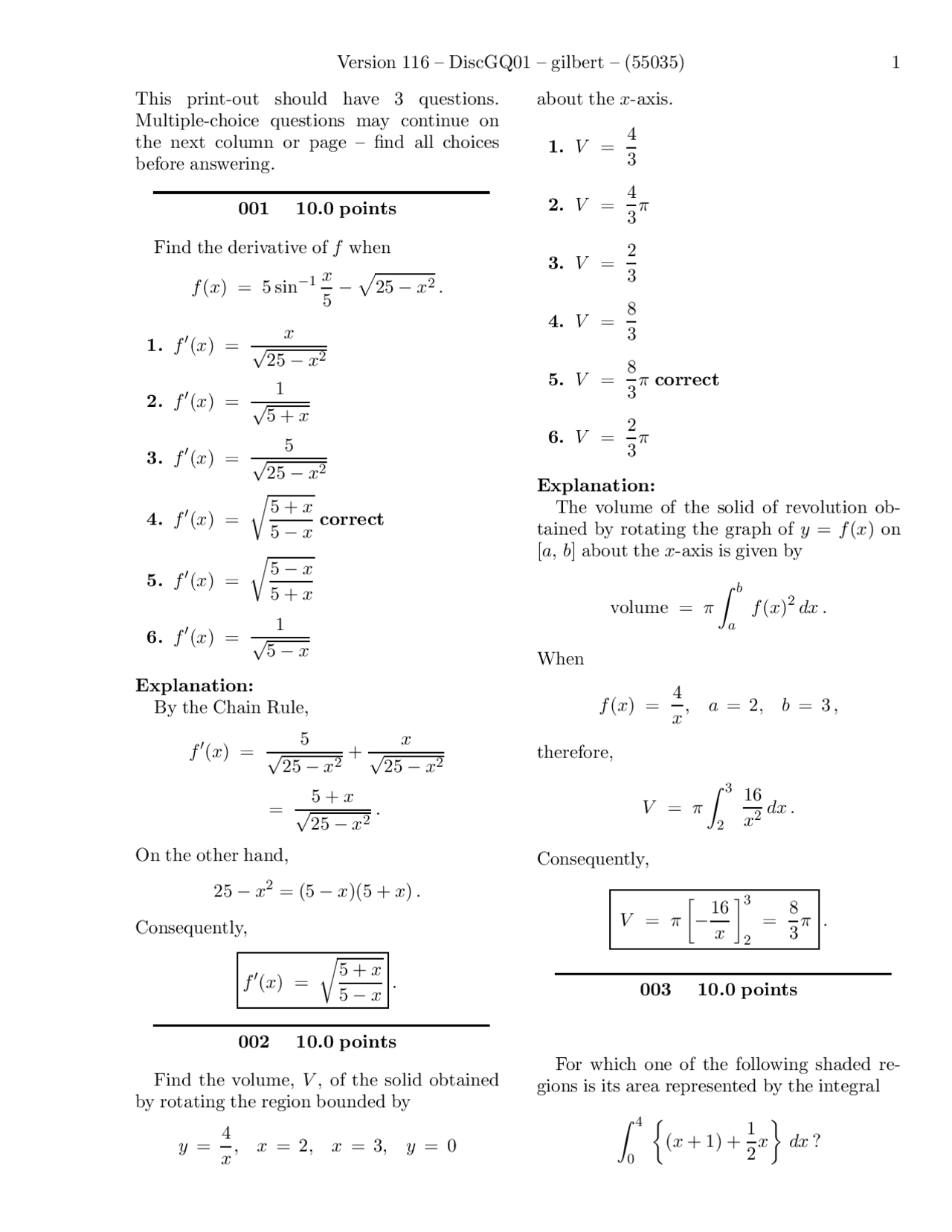Sequences Series And Multivariable Calculus Quiz With Solution M