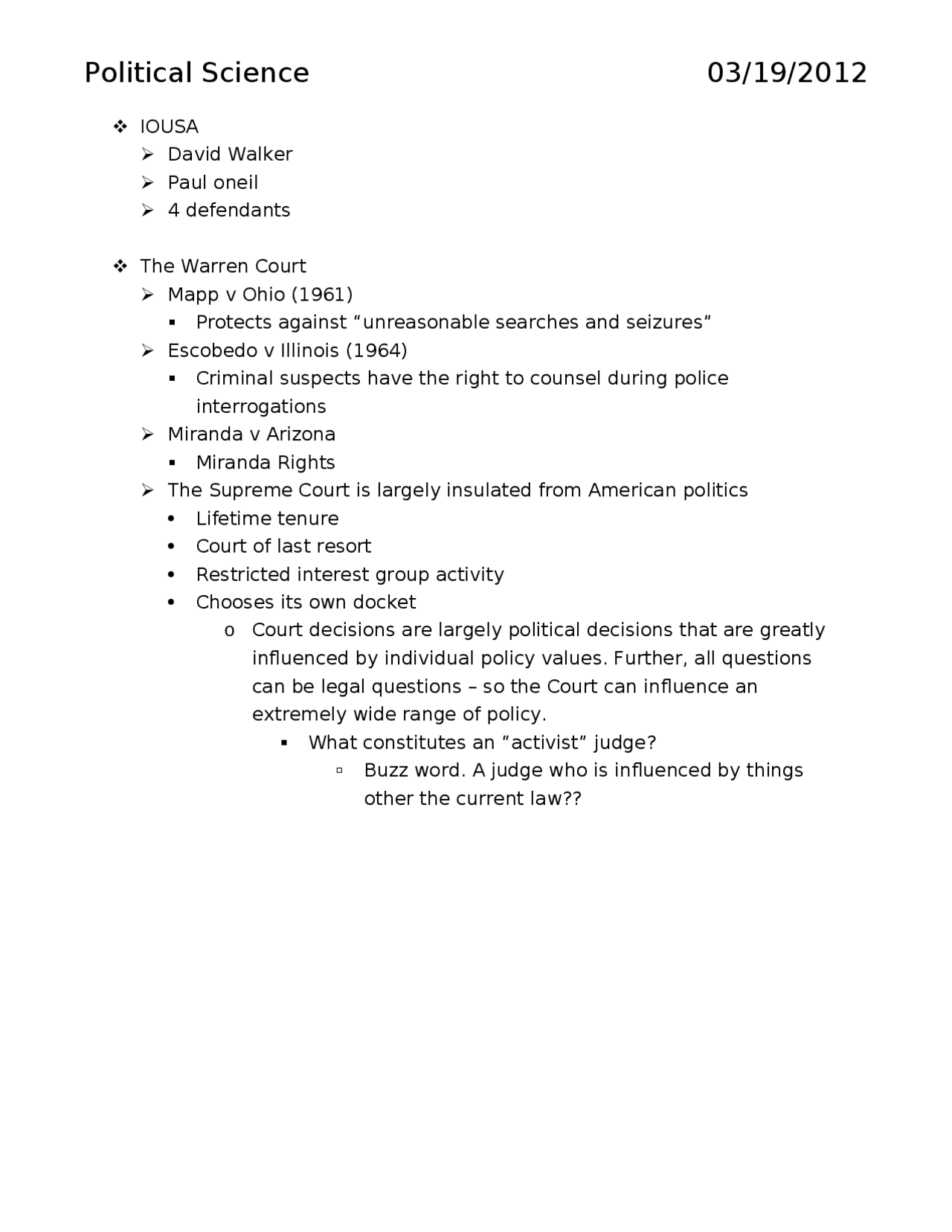 Political Science - American Government - Review Notes | POLS 1101 ...