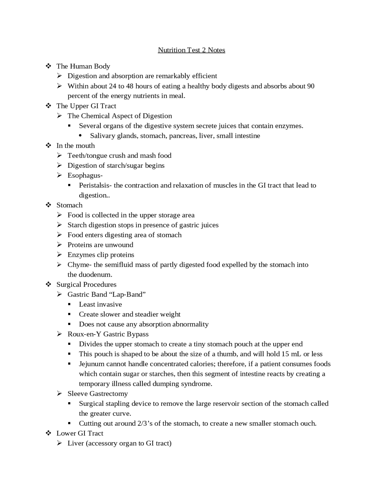 The Human Body Nutrition Test 2 Notes Nutr 280 Docsity