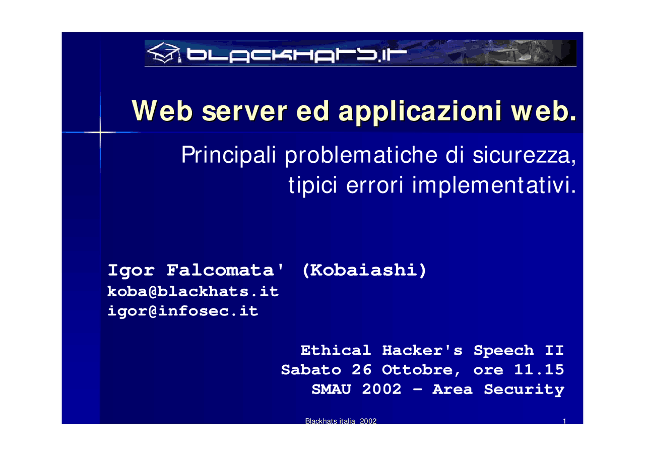 Websecurity - Docsity