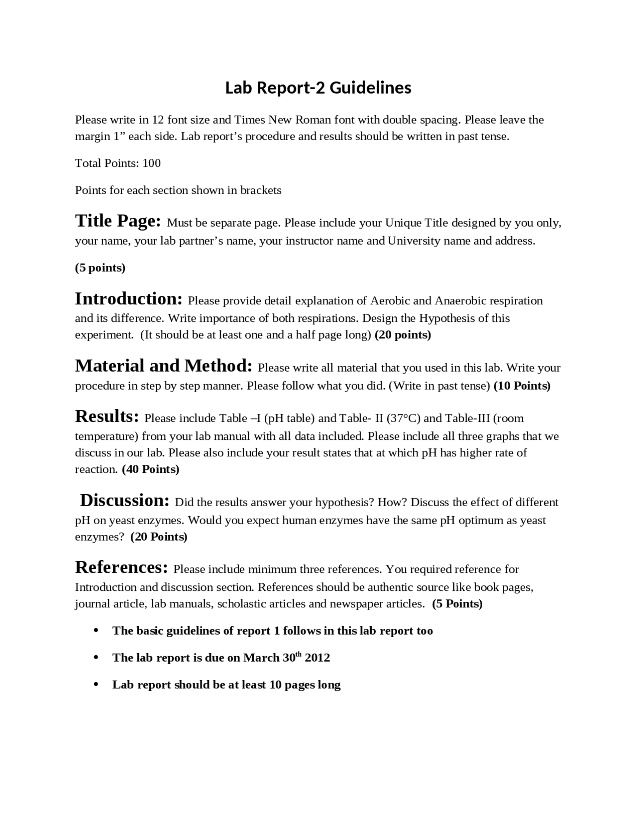 Guidelines for Lab Report 2 | Principles of Biology | BYS 119L - Docsity
