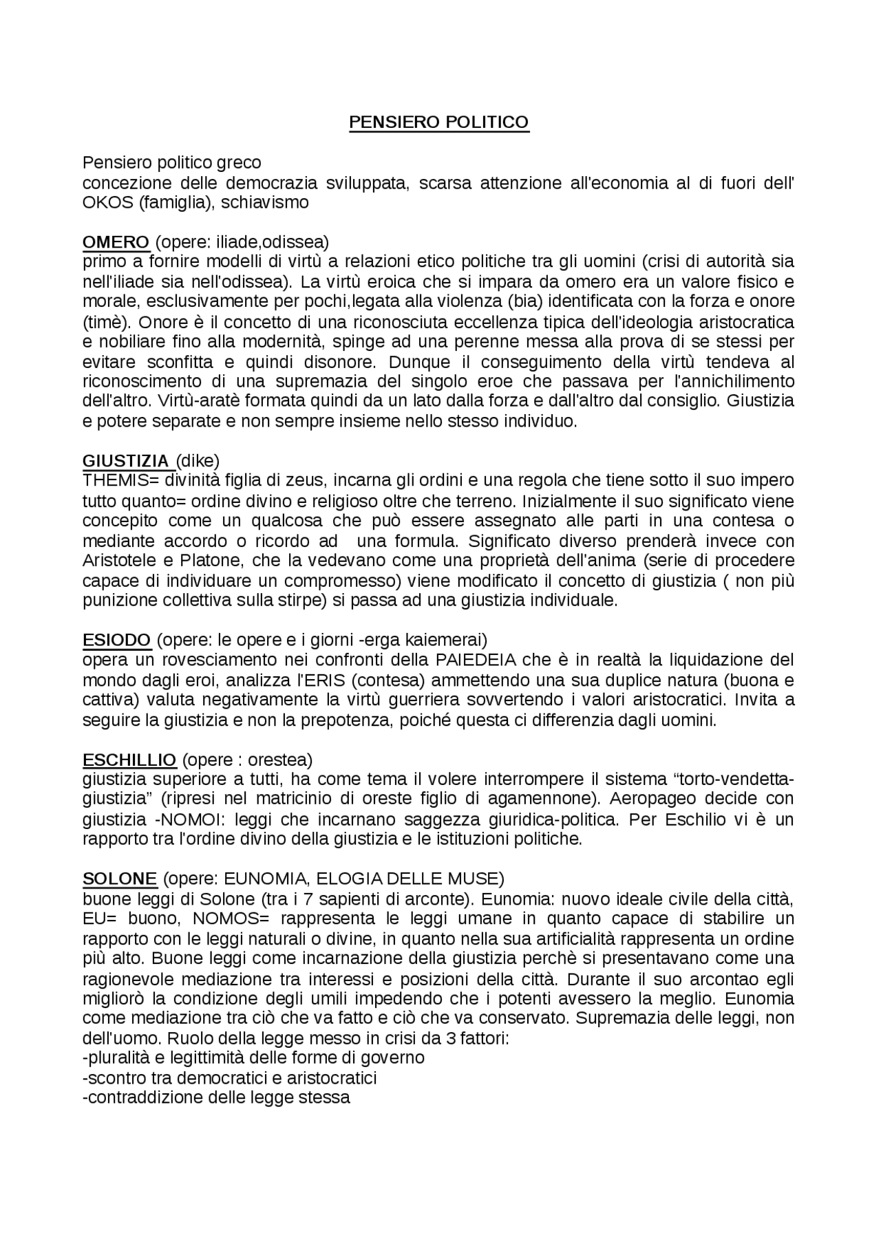 Manuale Storia Pensiero Docsity